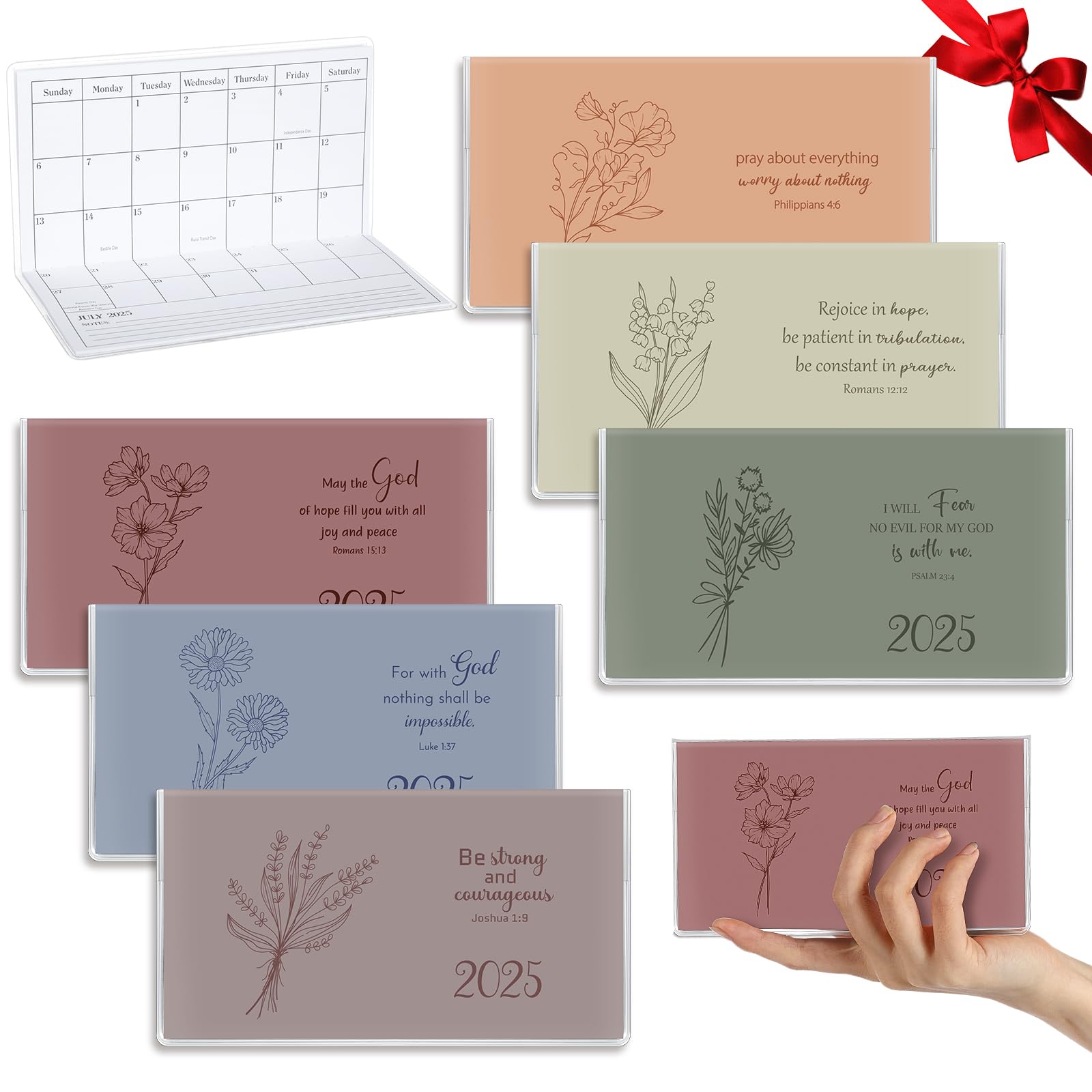 Amazon.com : ReliThick 6 Pcs 2025 Pocket Calendar for Purse Monthly ...