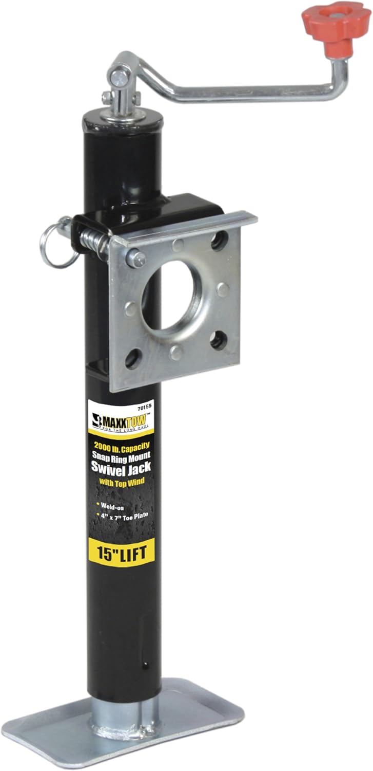 Amazon.com: MaxxHaul 70155 15" Lift Ring Mount Trailer Jack with Top ...