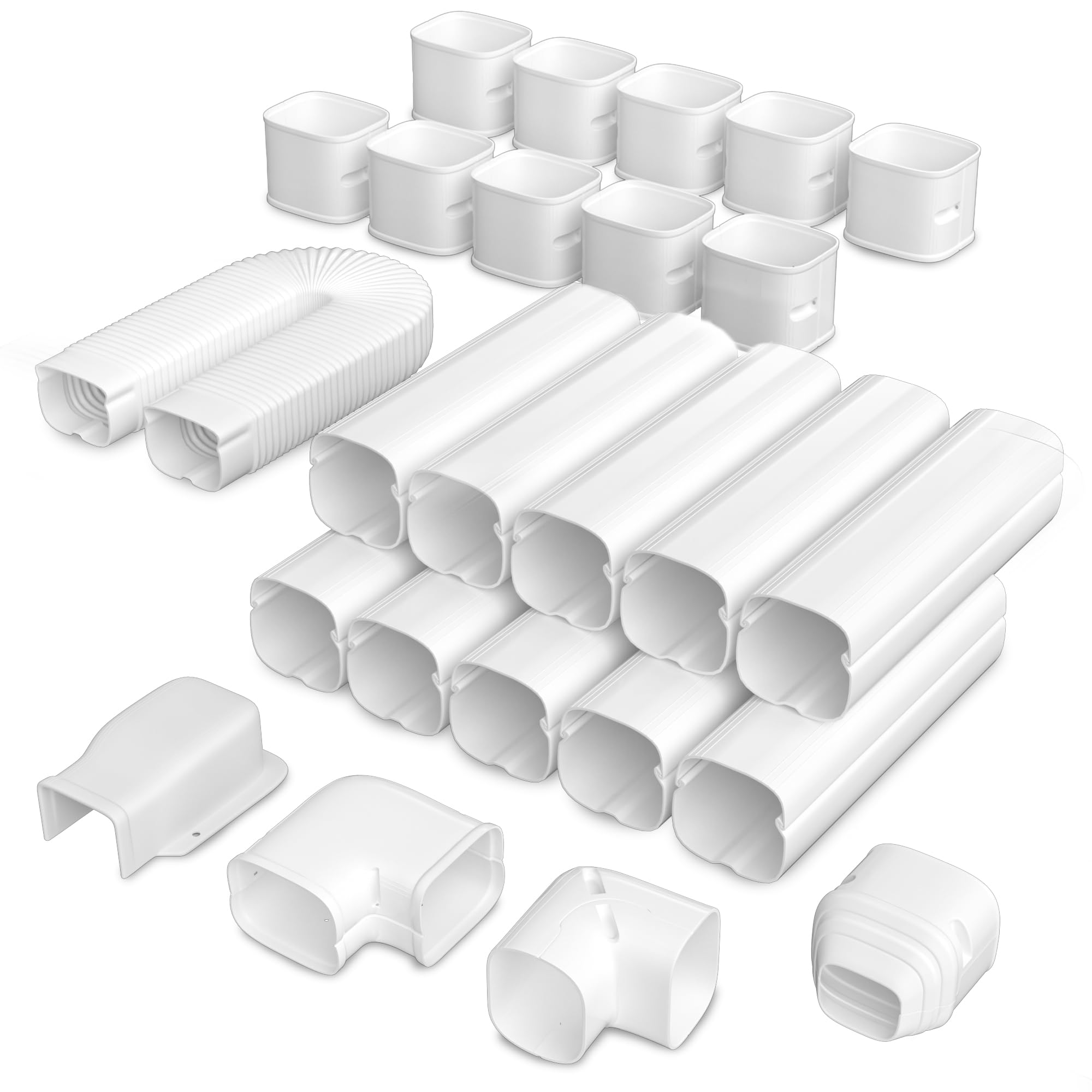 Amazon.com: WEETALL 3" 16Ft Mini Split Line Set Cover with Flexible ...