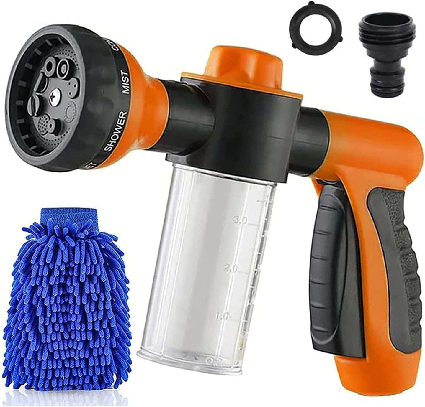 Garden Hose Nozzle Adjustable Hose Spray High Pressure 8 Watering ...