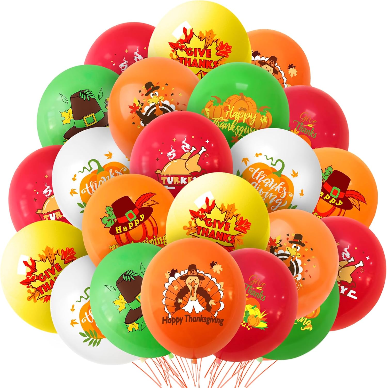 Amazon.com: 63 Pcs Thanksgiving Balloons Turkey Latex Balloon for Fall ...