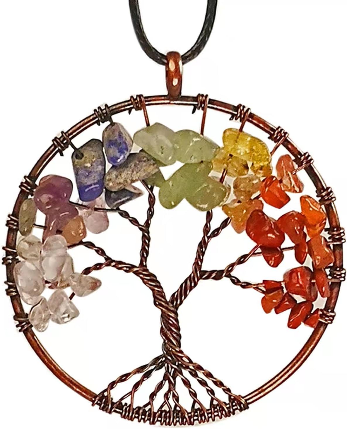 Amazon.com: Tree of Life Hanging Ornament, FYSIVOKE Chakra Stones ...