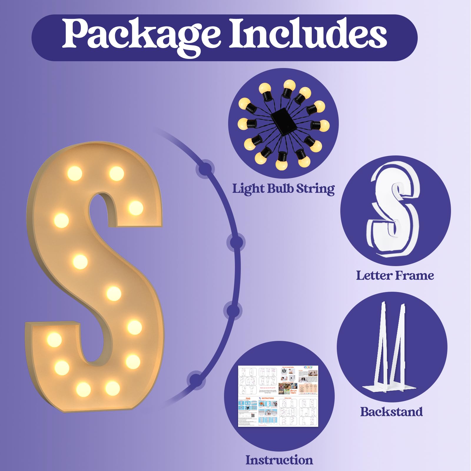 Snapklik.com : Marquee Light Up Letters, 4FT Marquee Letters, Large ...