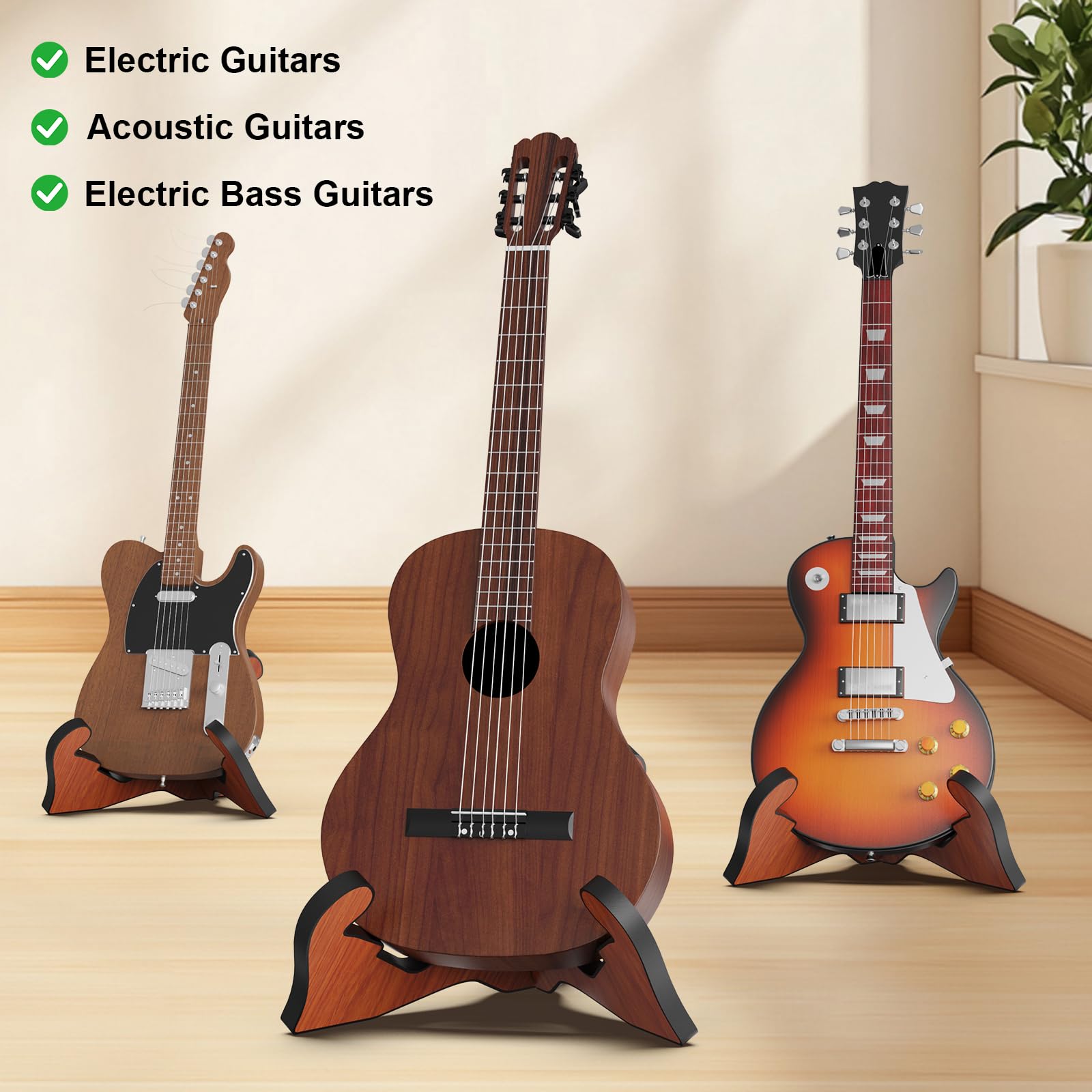 Snapklik.com : GLEAM Guitar Stand - Universal MDF Wooden For Acoustic ...