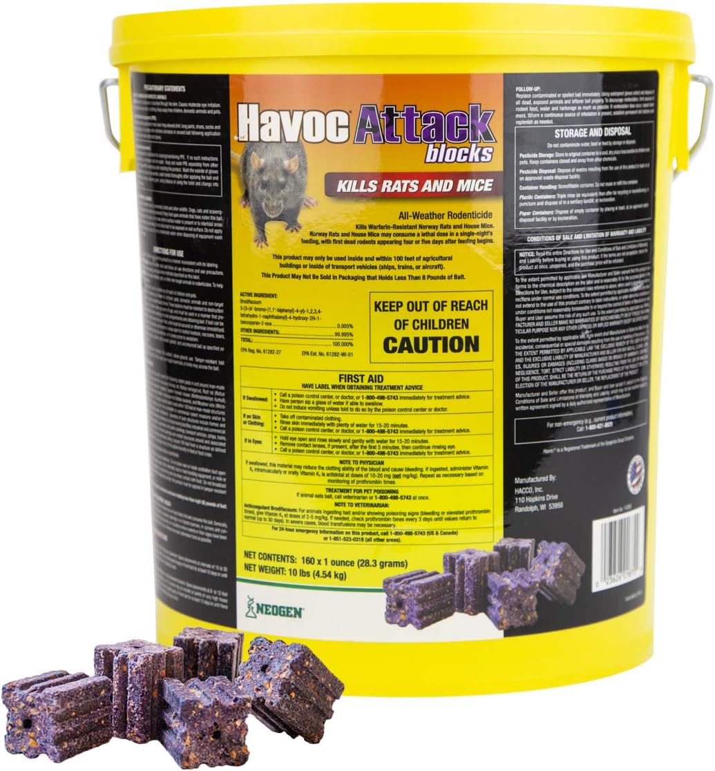 Neogen Havoc Attack Rodenticide Blocks - 10lb Bucket Nepal | Ubuy