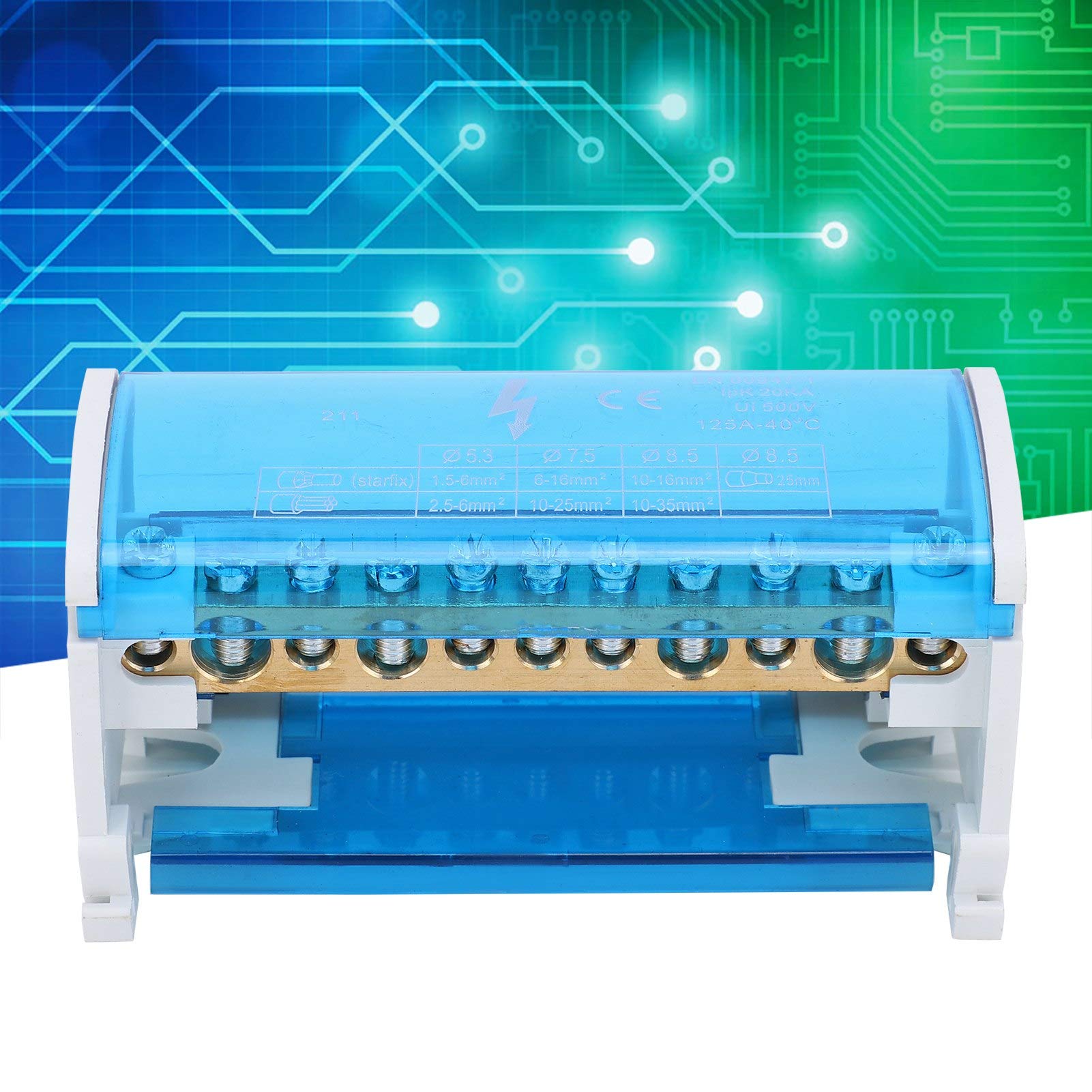 Wire Terminal Block Compact Din Rail Installation Power Distribution ...