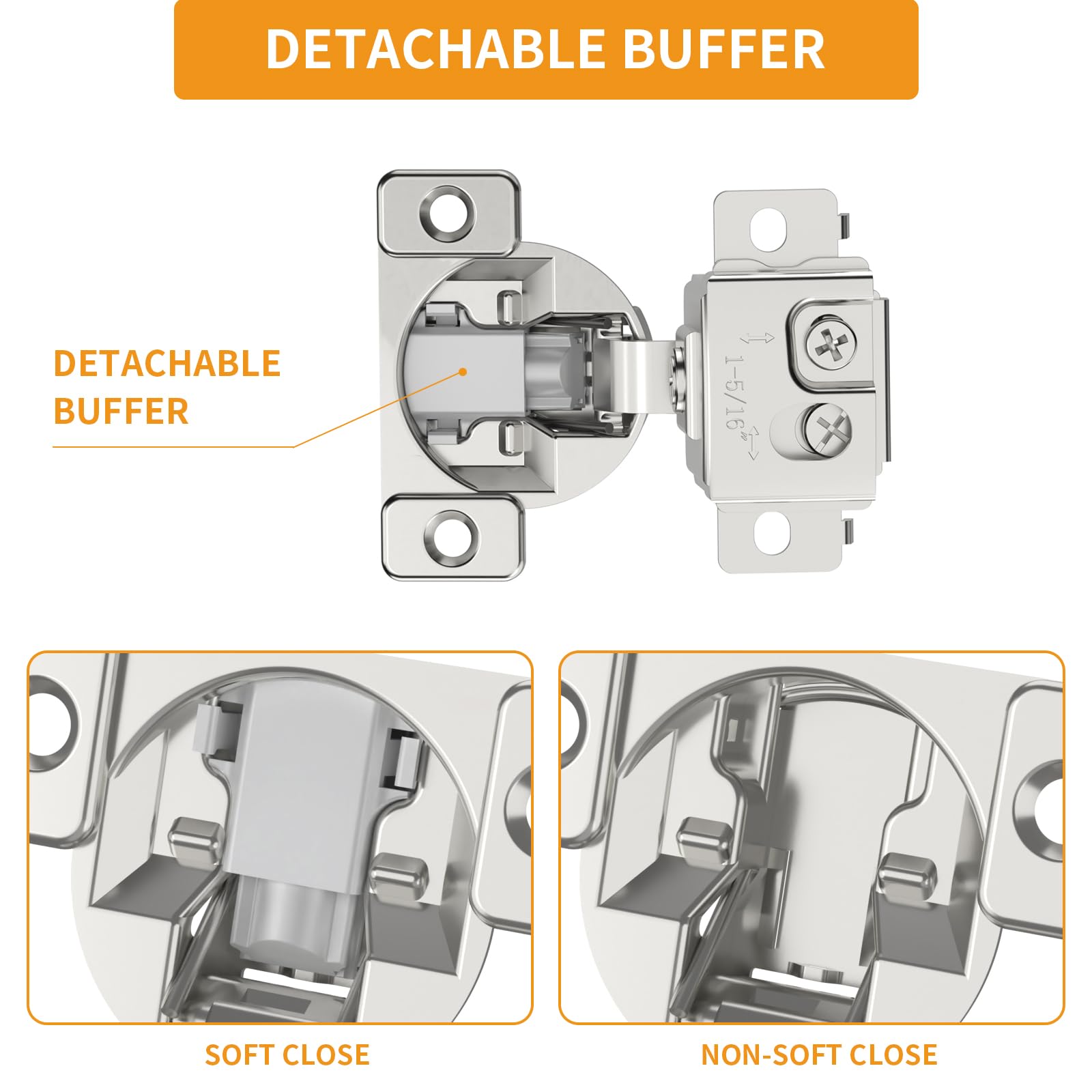 Snapklik.com : 30 Pack 1-5/16" Overlay 3D Soft Close Concealed Hinge ...