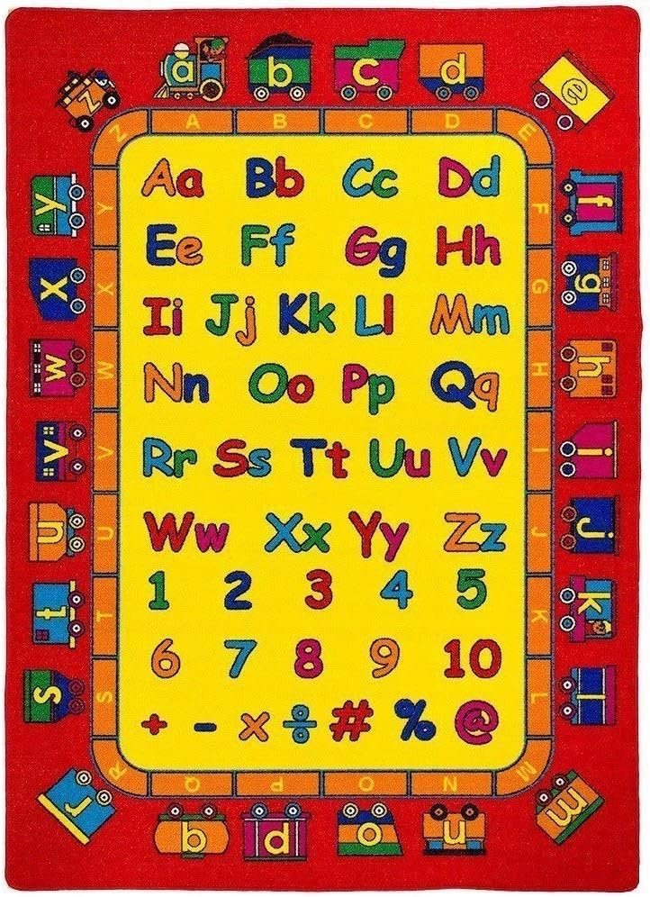 Amazon.com: Mybecca ABC Fun Kids Rugs Playtime Alphabet Train Area Rug ...