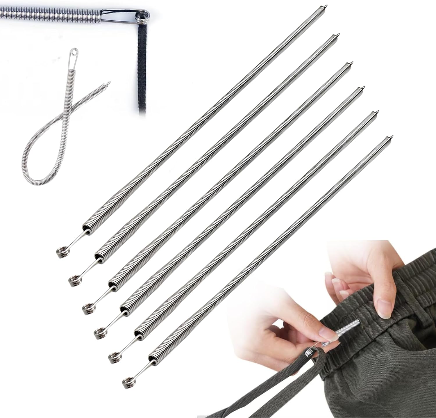 Amazon.com: 6 Pcs Spring Drawstring Needle Threader Tool, Flexible ...