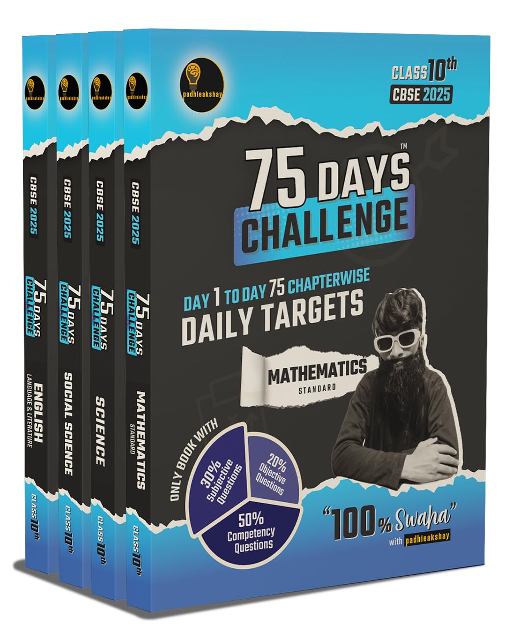 Padhle Akshay 75 Days Challenge CBSE Class 10 Pack of 4