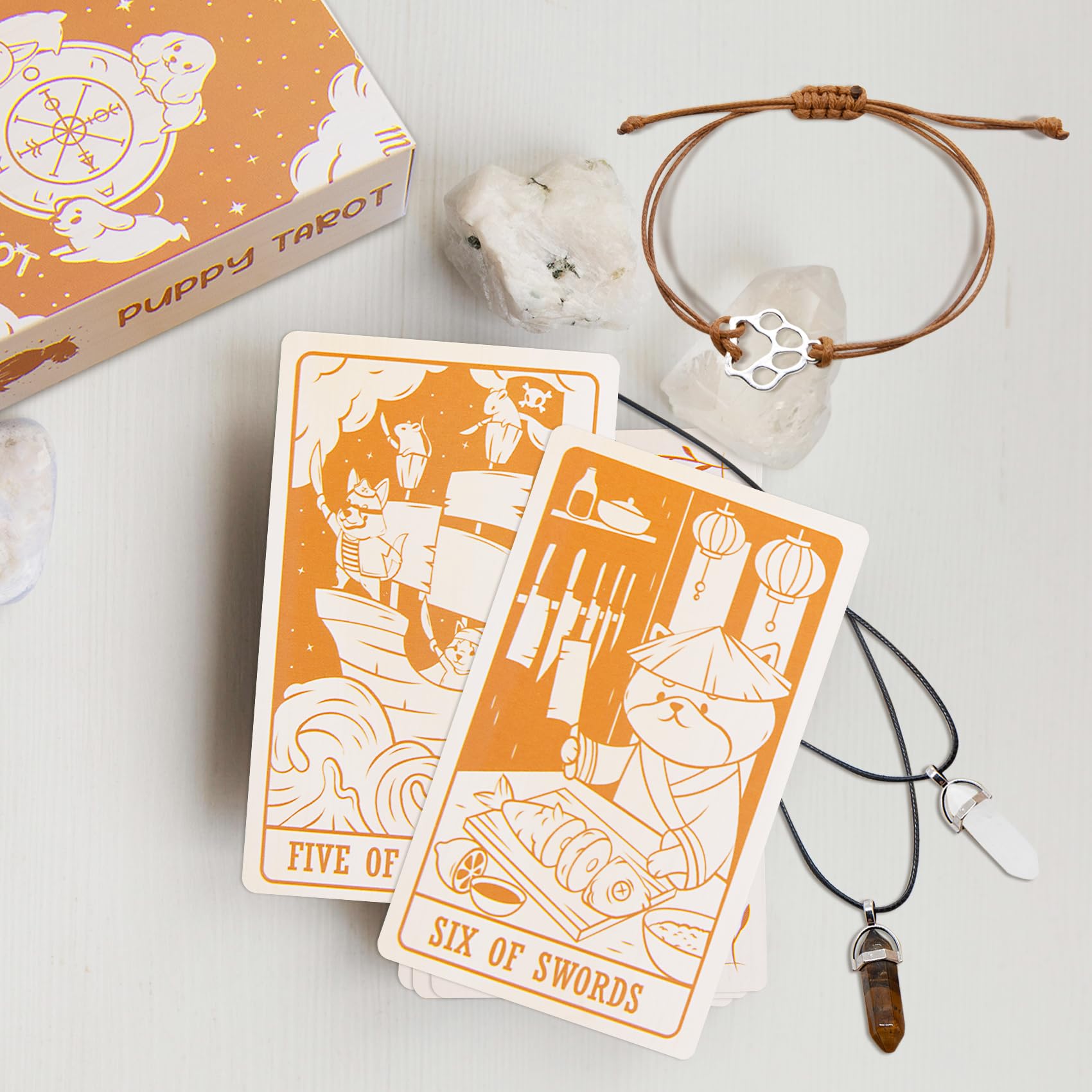 Snapklik.com : Knana Dog Tarot Cards For Beginners Mini Tarot Deck