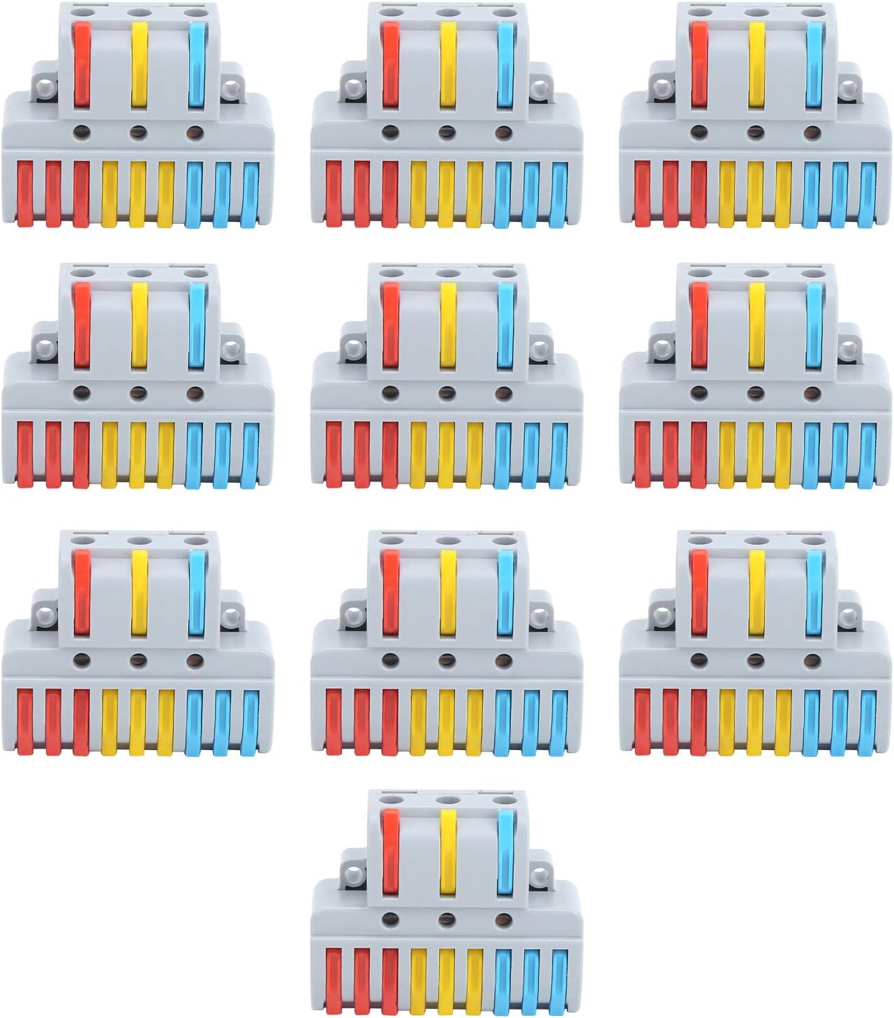 Conector de cable rápido de 10 piezas, plástico ABS, 2 entradas, 6 ...