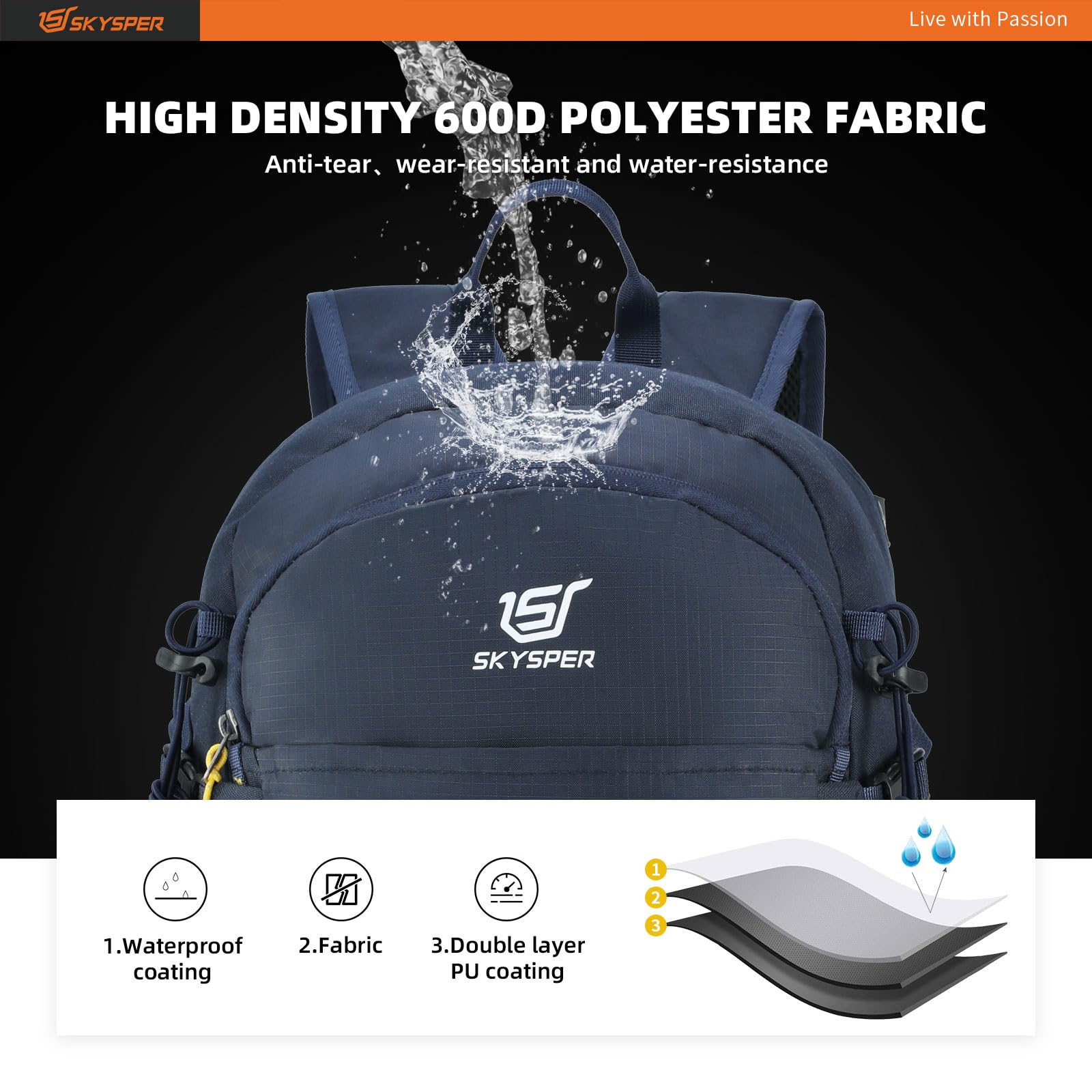 Snapklik.com : SKYSPER Hiking Backpack 30L Lightweight Packable Travel ...