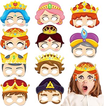 Amazon.com: Qpout 30pcs Purim Masks with Black Elastic Rope,Purim Story ...