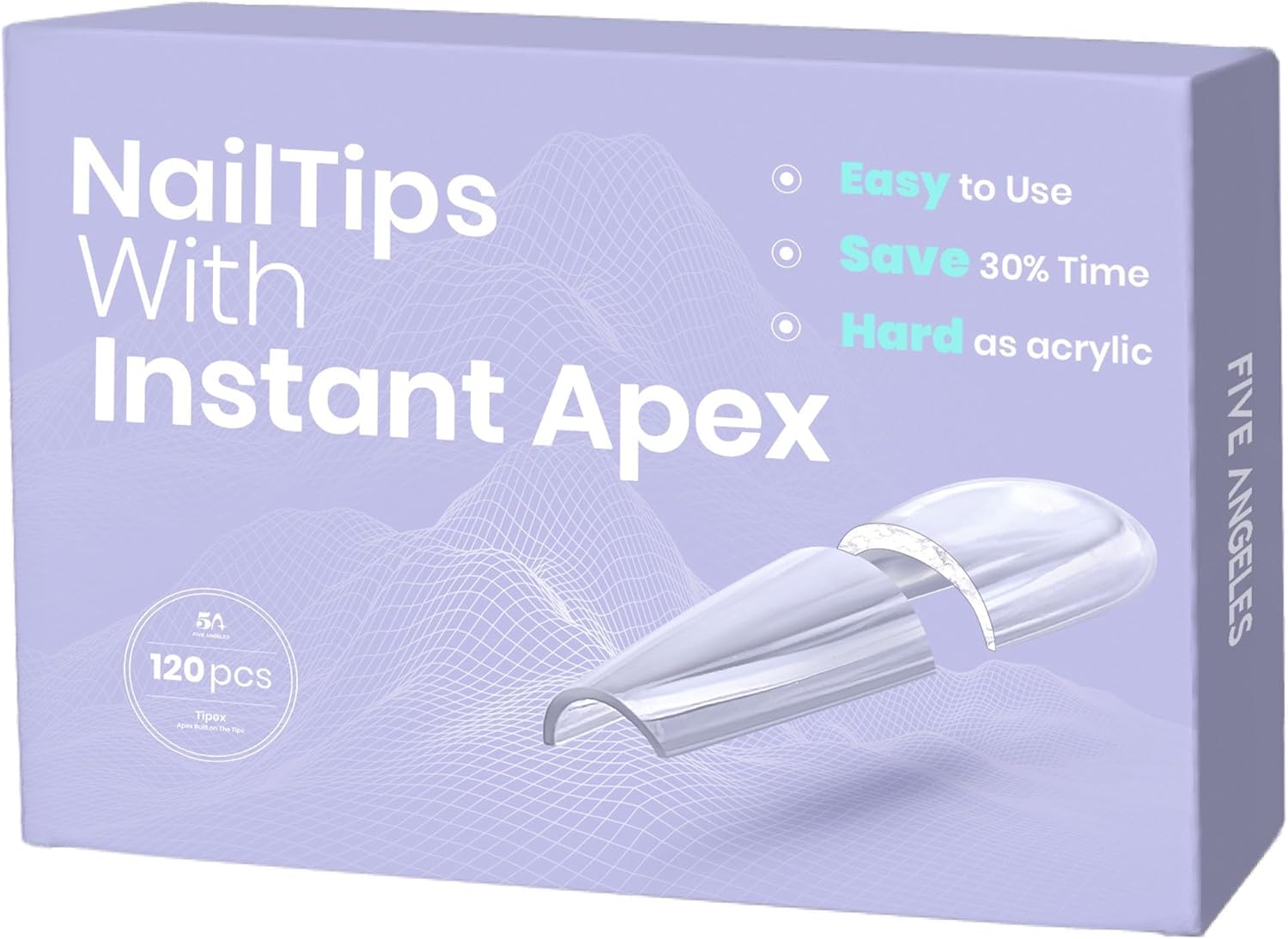 Five Angeles Tipex Instant Apex Nail Tips,Long Coffin Full Cover Gel ...