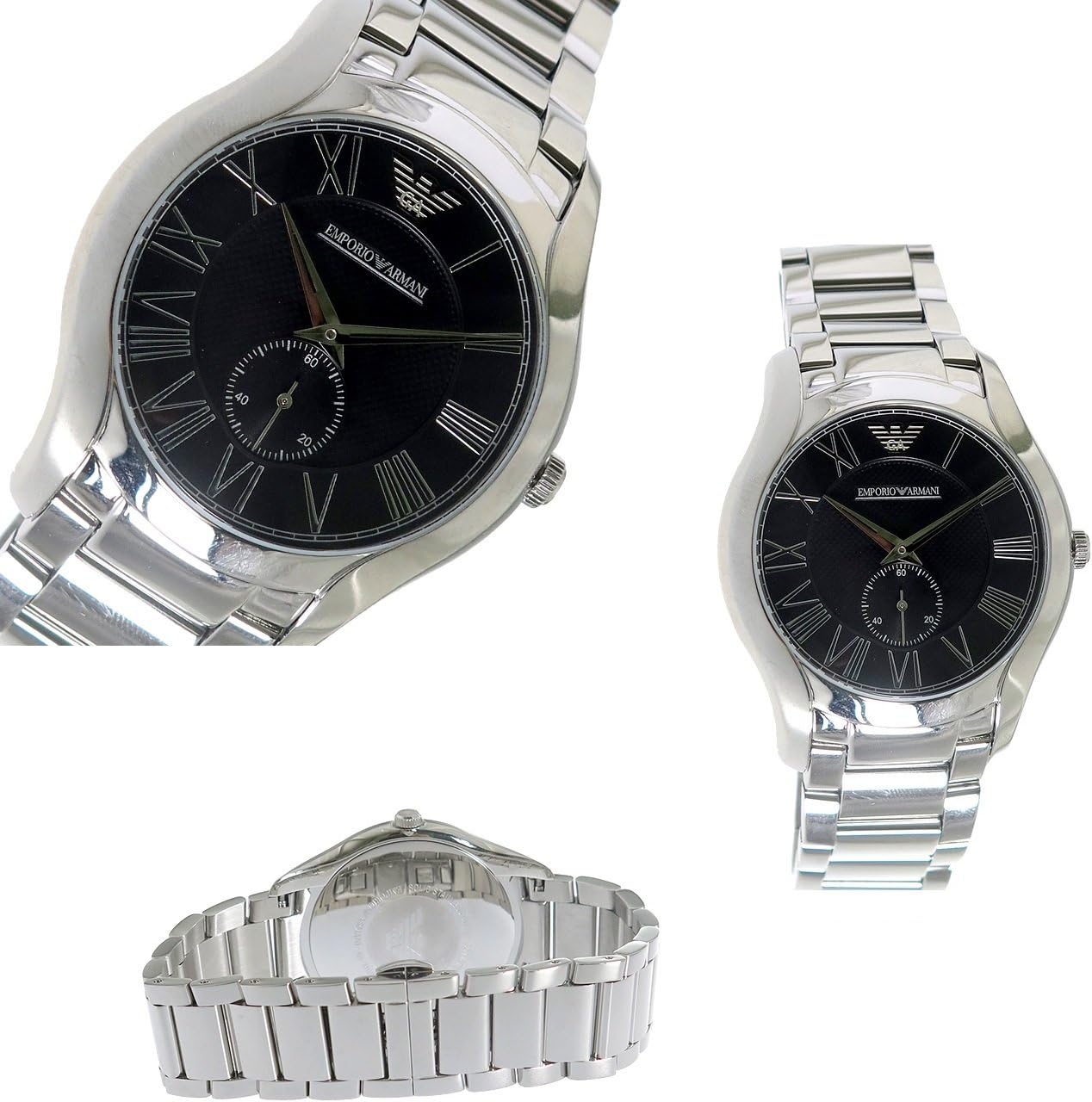 Amazon.co.jp: 入学祝 就職祝 公務員 Emporio Armani クオーツ メタルウォッチ メンズ向 簡易ベルト調整器付 ...