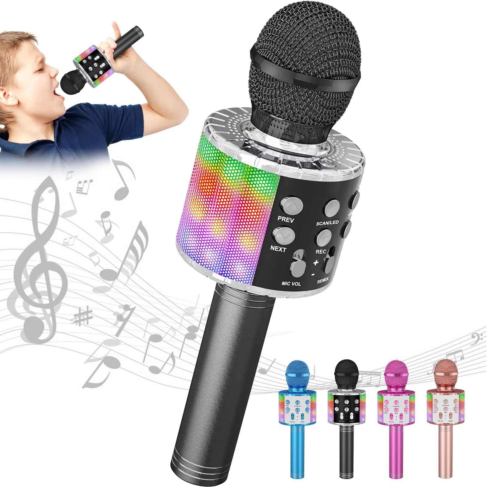 Tivifore Microphone sans Fil Karaoké, Micro Karaoke Enfant avec ...