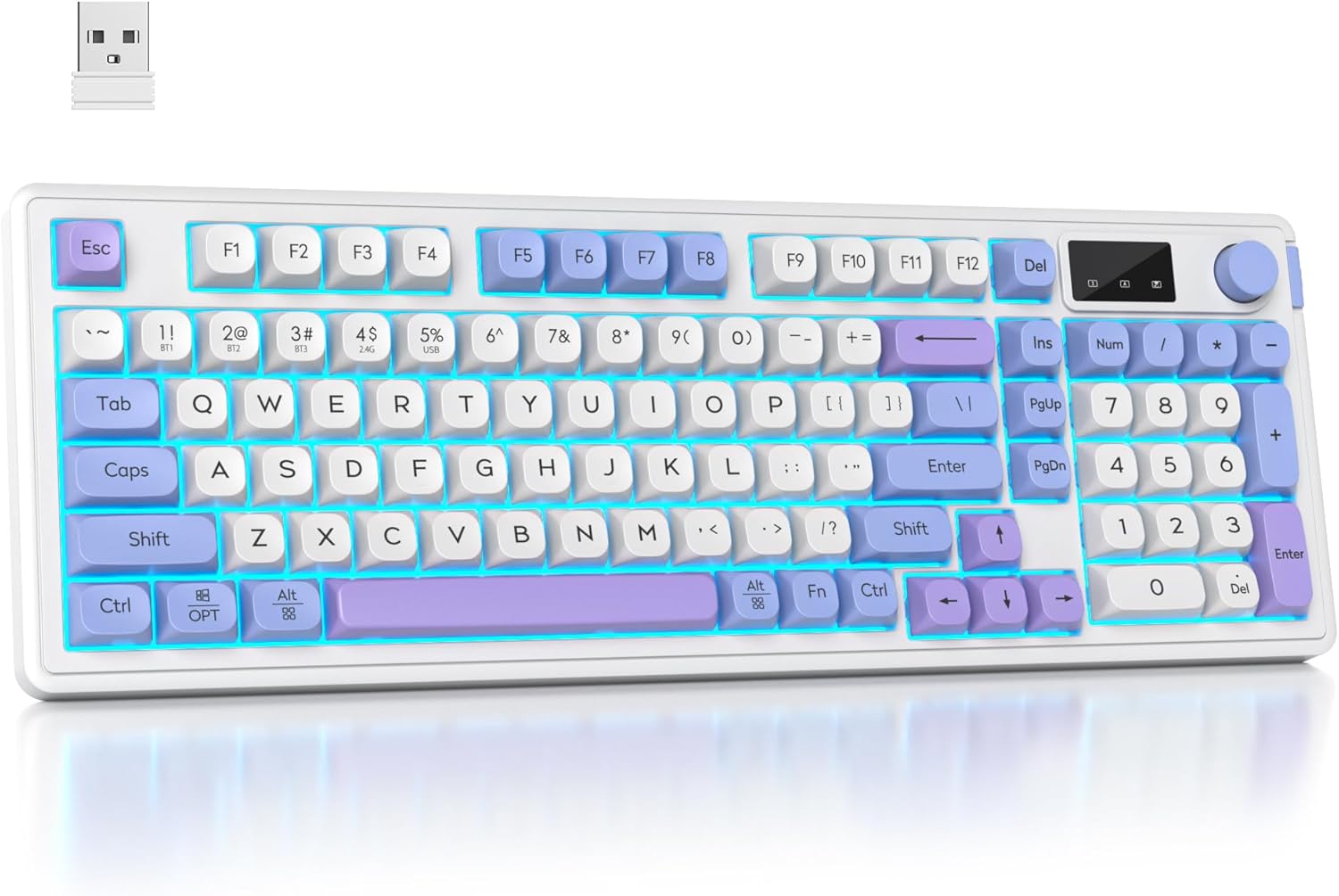 Amazon.com: Mosptnspg RGB Mechanical Feel Membrane Wireless Keyboard ...