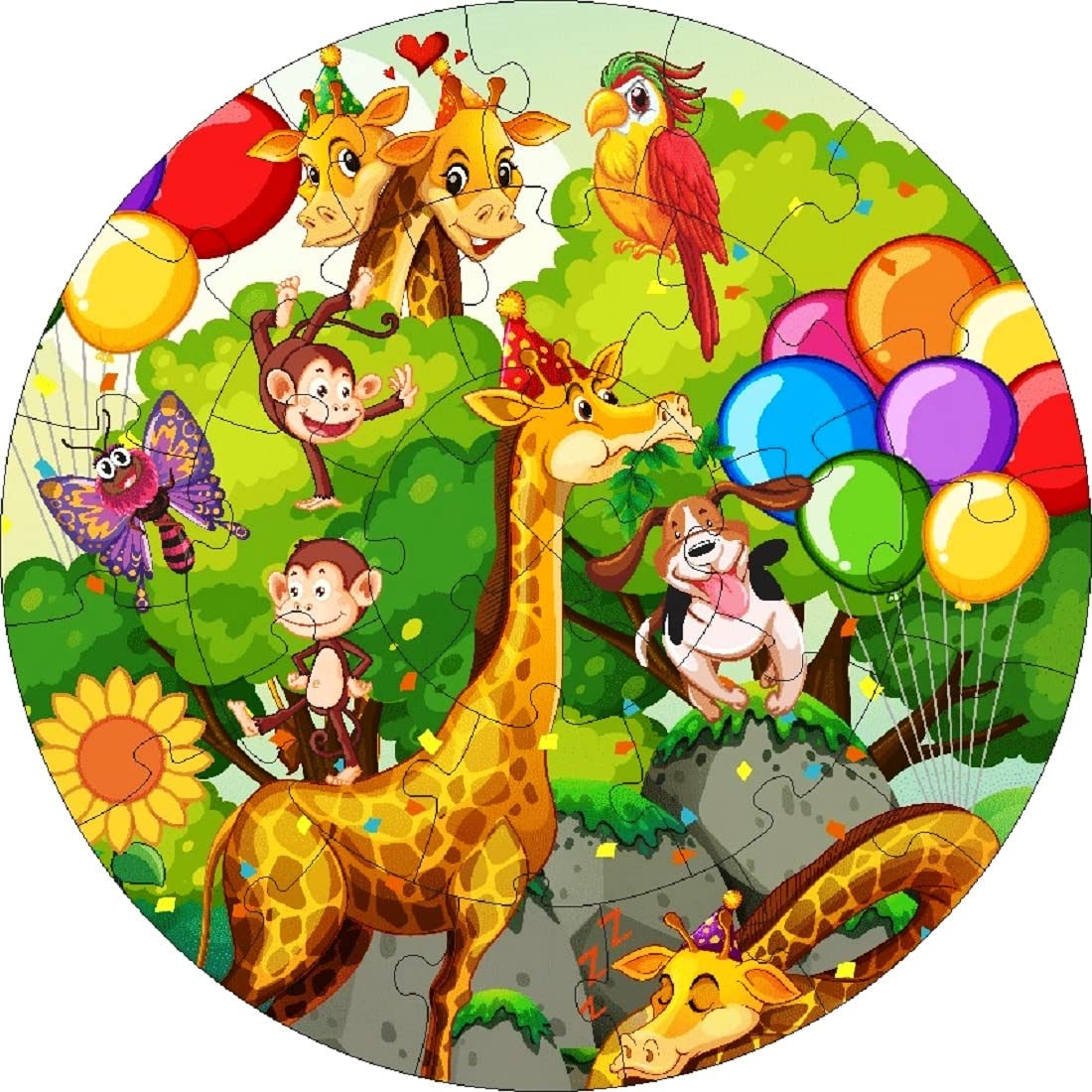 FunBlast Wooden Jigsaw Puzzles for Kids - Jungle Animal Wooden Jigsaw ...
