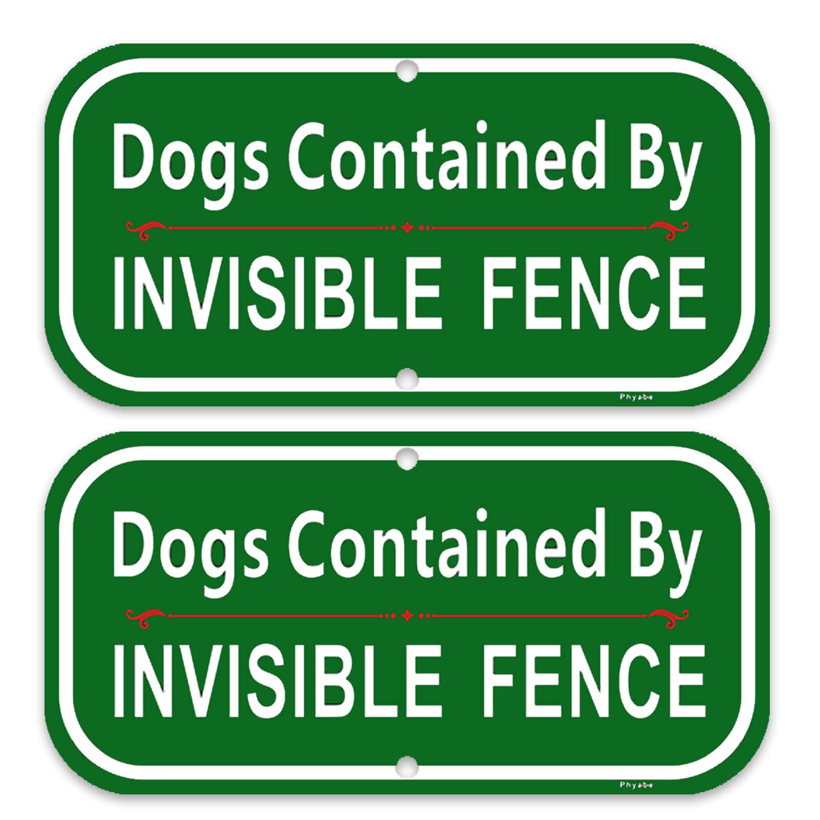 Amazon.com : Phyabe 2 Pack Dogs Contained by Invisible Fence Sign, 12 ...