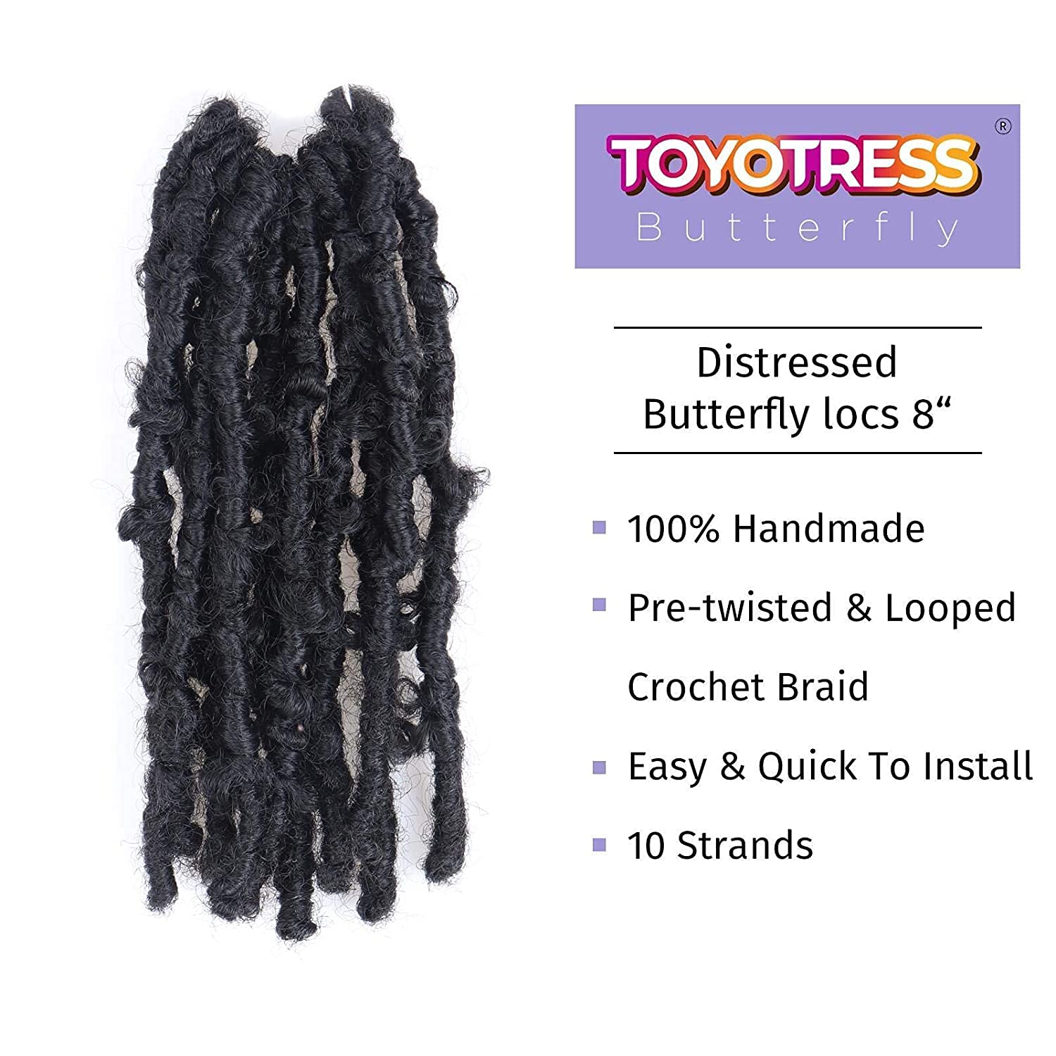 TOYOTRESS Butterfly Locs Crochet Hair - 8 Pcs Australia | Ubuy