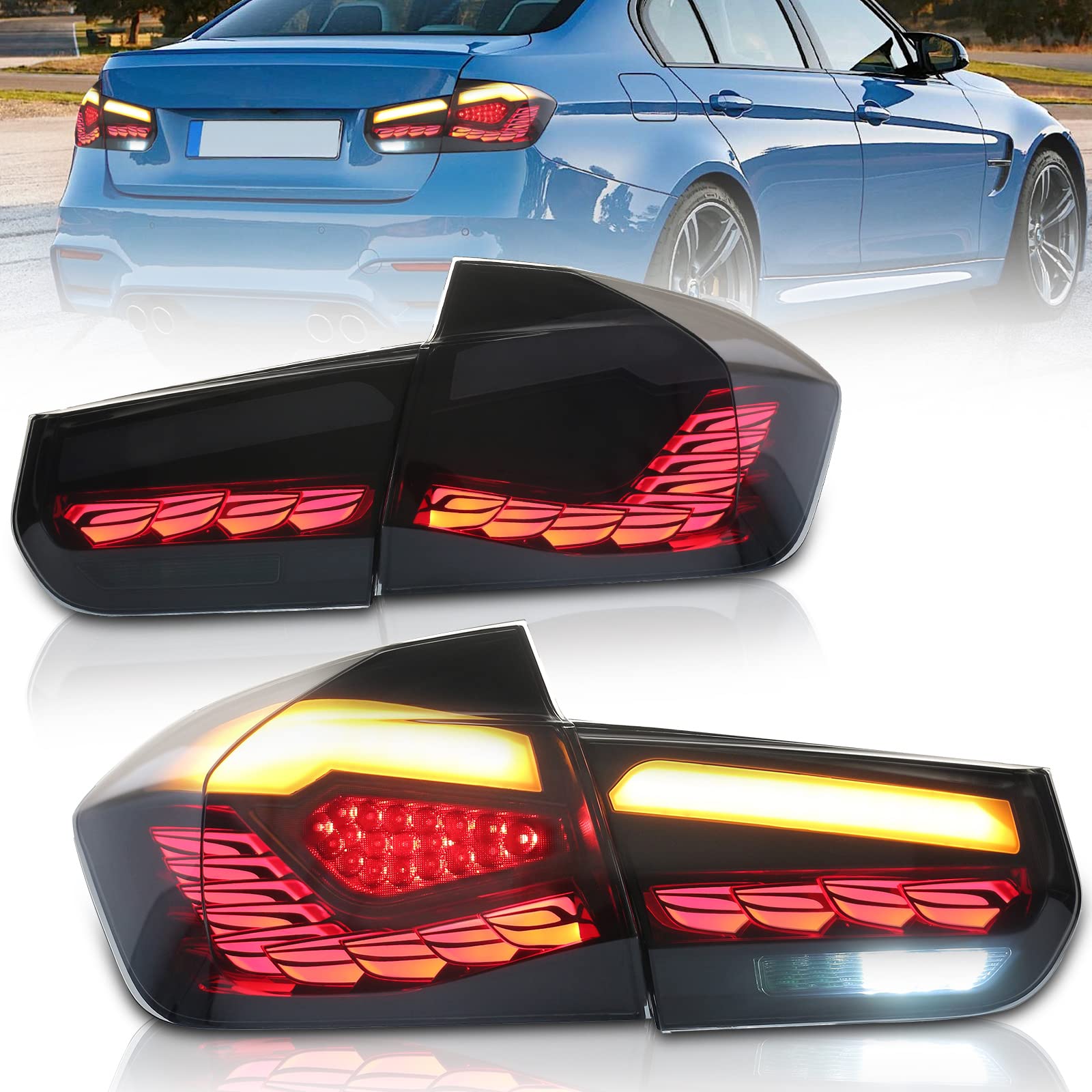 Buy JOLUNG Tail Lights Assembly for BMW M3 / 3 Series F30 F35 F80 Sedan ...