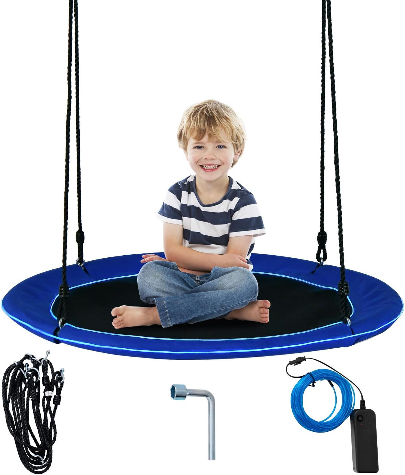 Amazon.com: HONEY JOY LED Saucer Tree Swing, 40''Light Up Flying Saucer ...