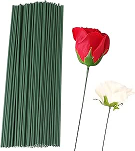 100 Pcs Plastic Flower Stems, Artificial Floral Rod Flower Stem ...