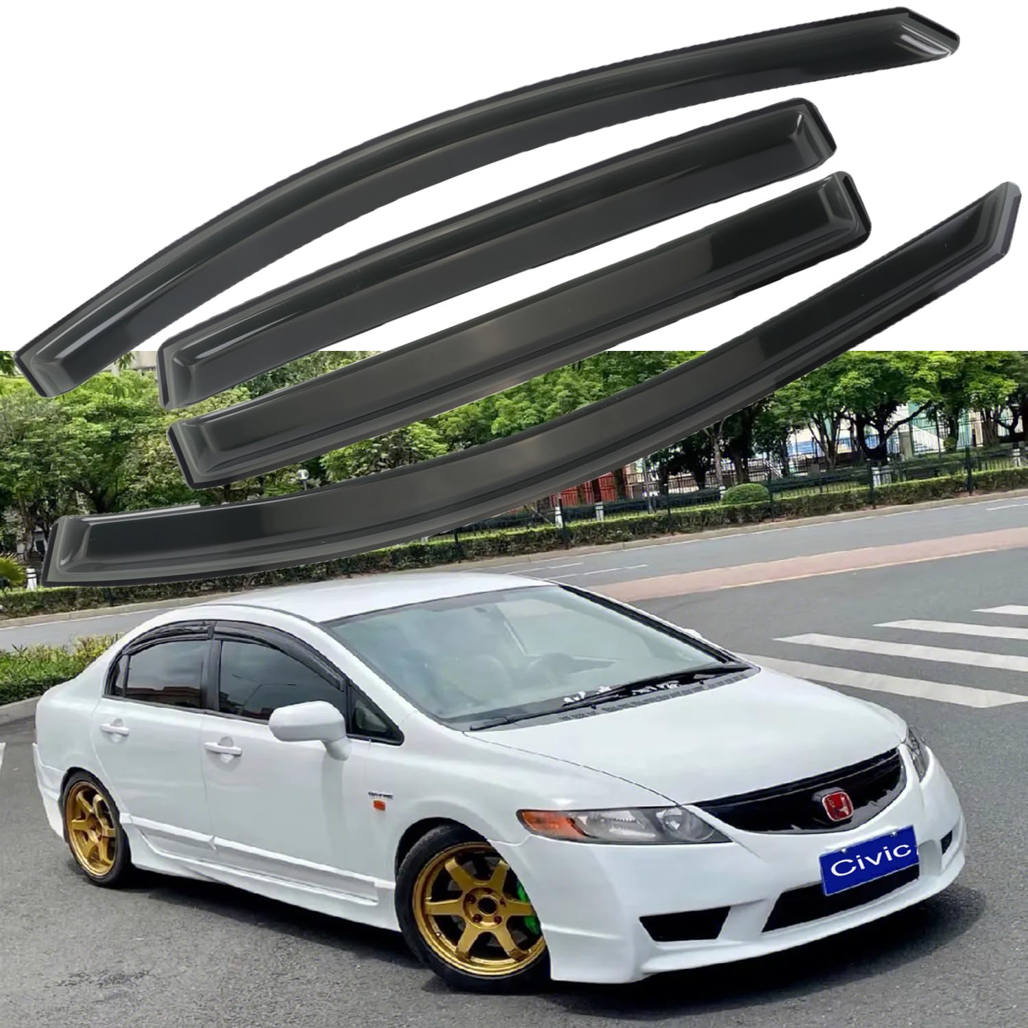 Amazon.com: MUCO Vent Visor Side Window Deflector 4Pcs for 06 07 08 09 ...