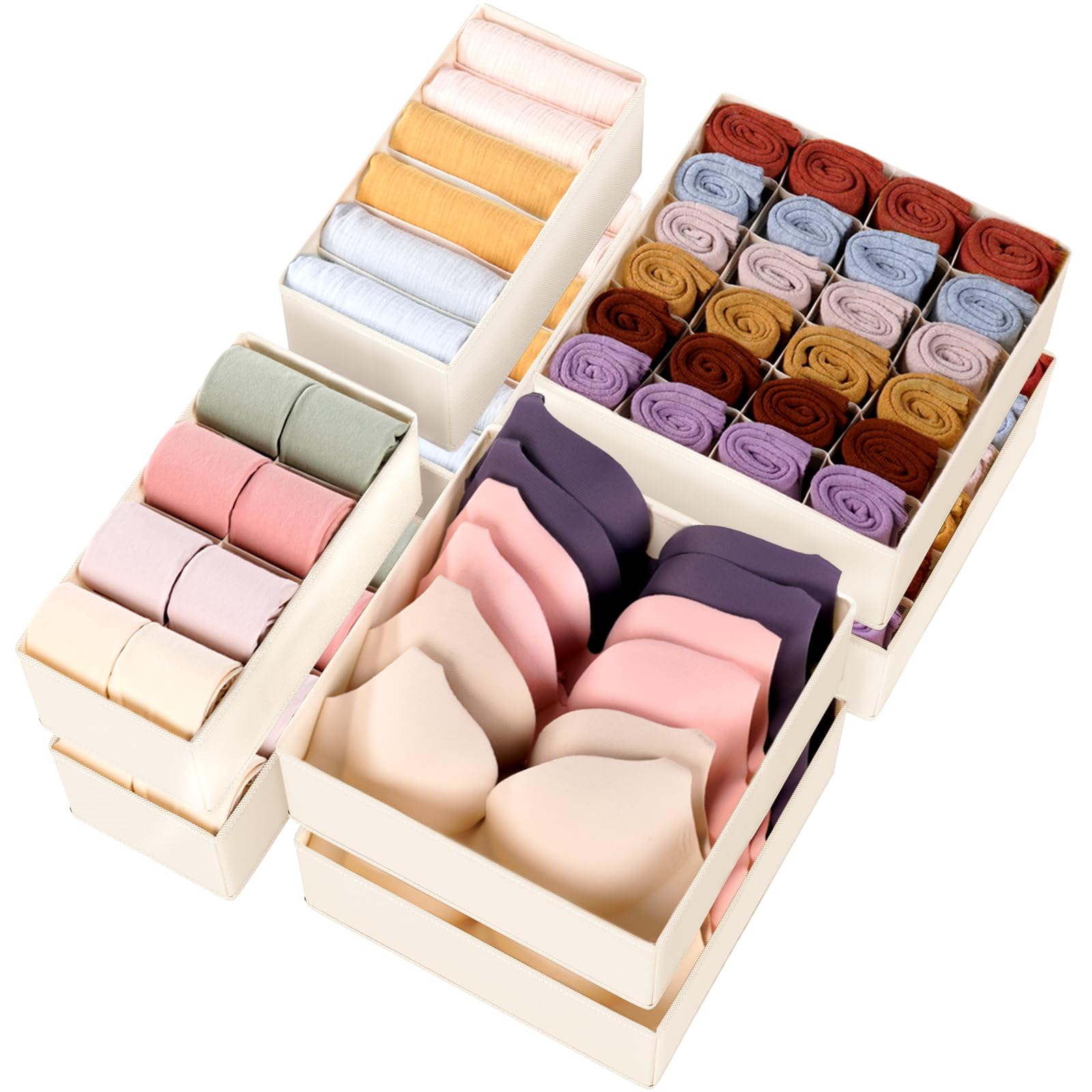 Amazon.com: Criusia Underwear Sock Drawer Organizer Dividers 8 Set ...