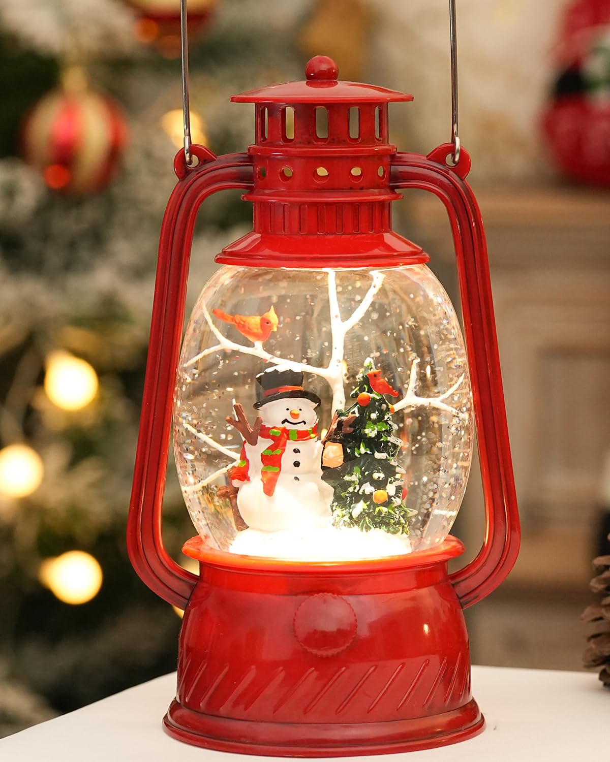 Christmas Snow Globe Lantern, Christmas Snowman Lighted Snow Globes ...