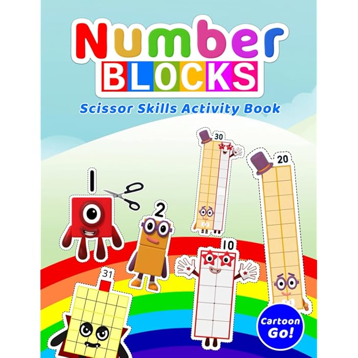Buy Cartoon Go! - Numberblocks Scissor Skills Activity Book: Scissor ...
