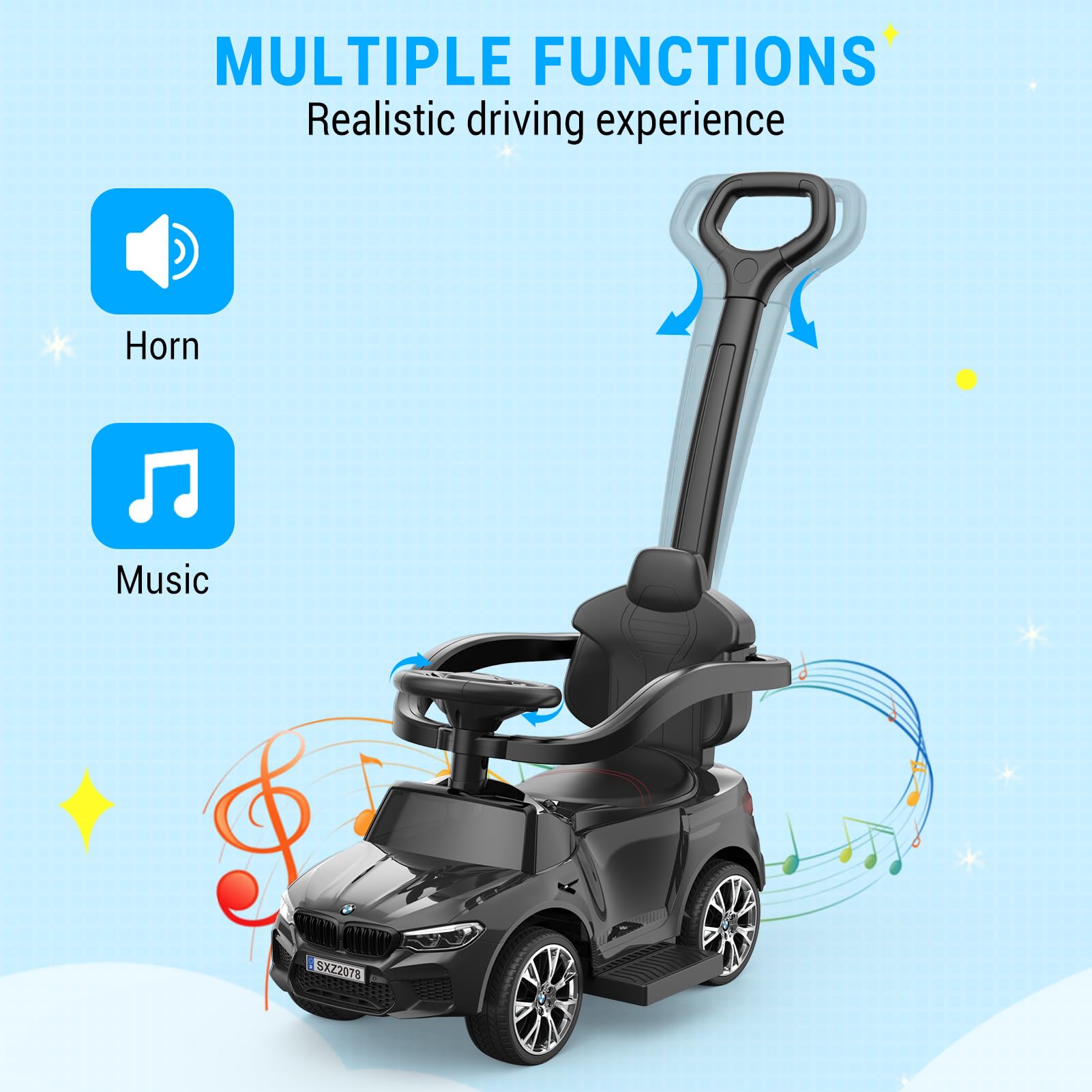 Push Cars for Toddlers 1-3 Boys Girls?4-in-1 Ride On Cars Licensed BMW ...