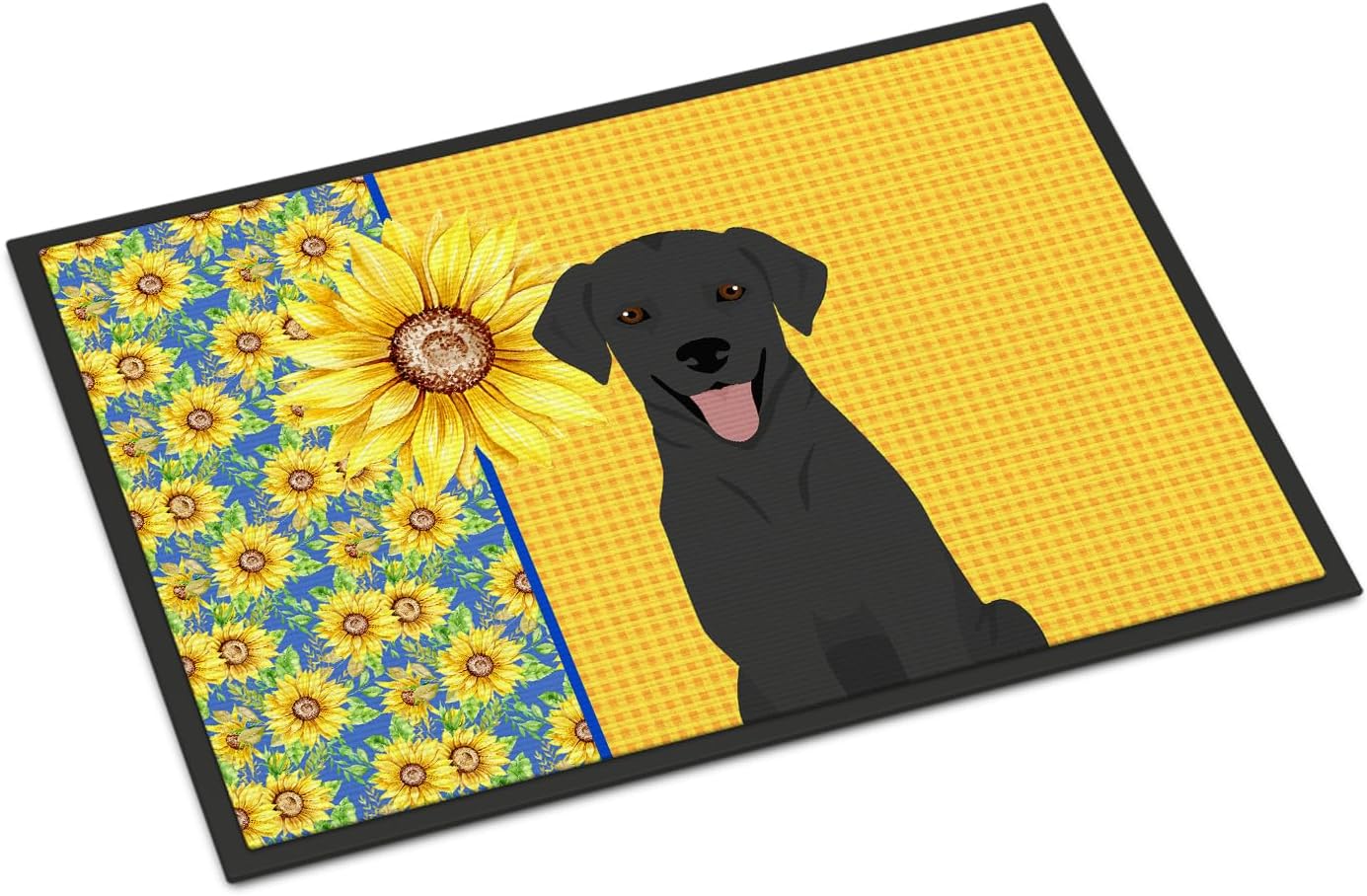 Amazon.com : Caroline's Treasures WDK5436MAT Summer Sunflowers Black ...