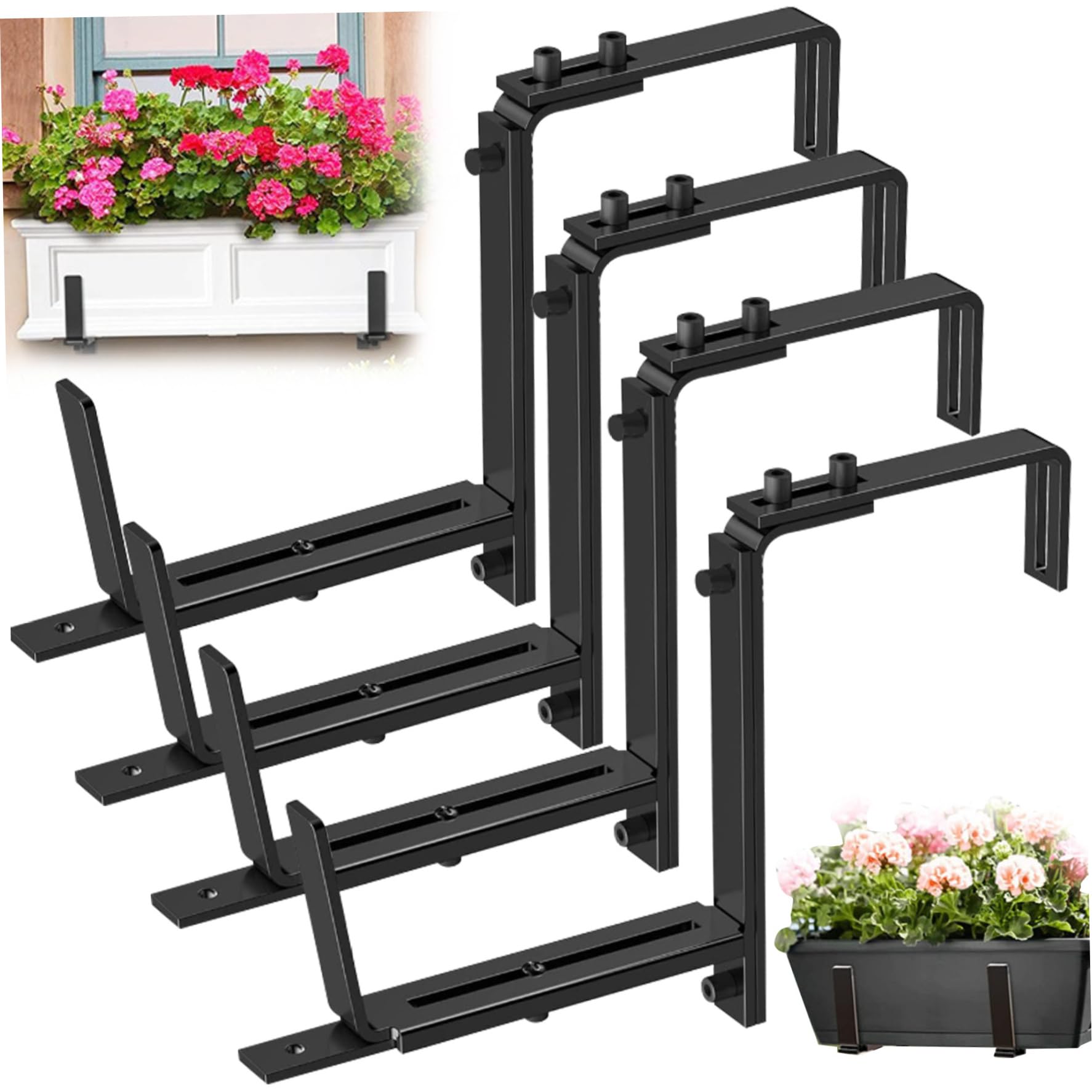 Balcony Planter Brackets Window Box Brackets, Adjustable Planter Box