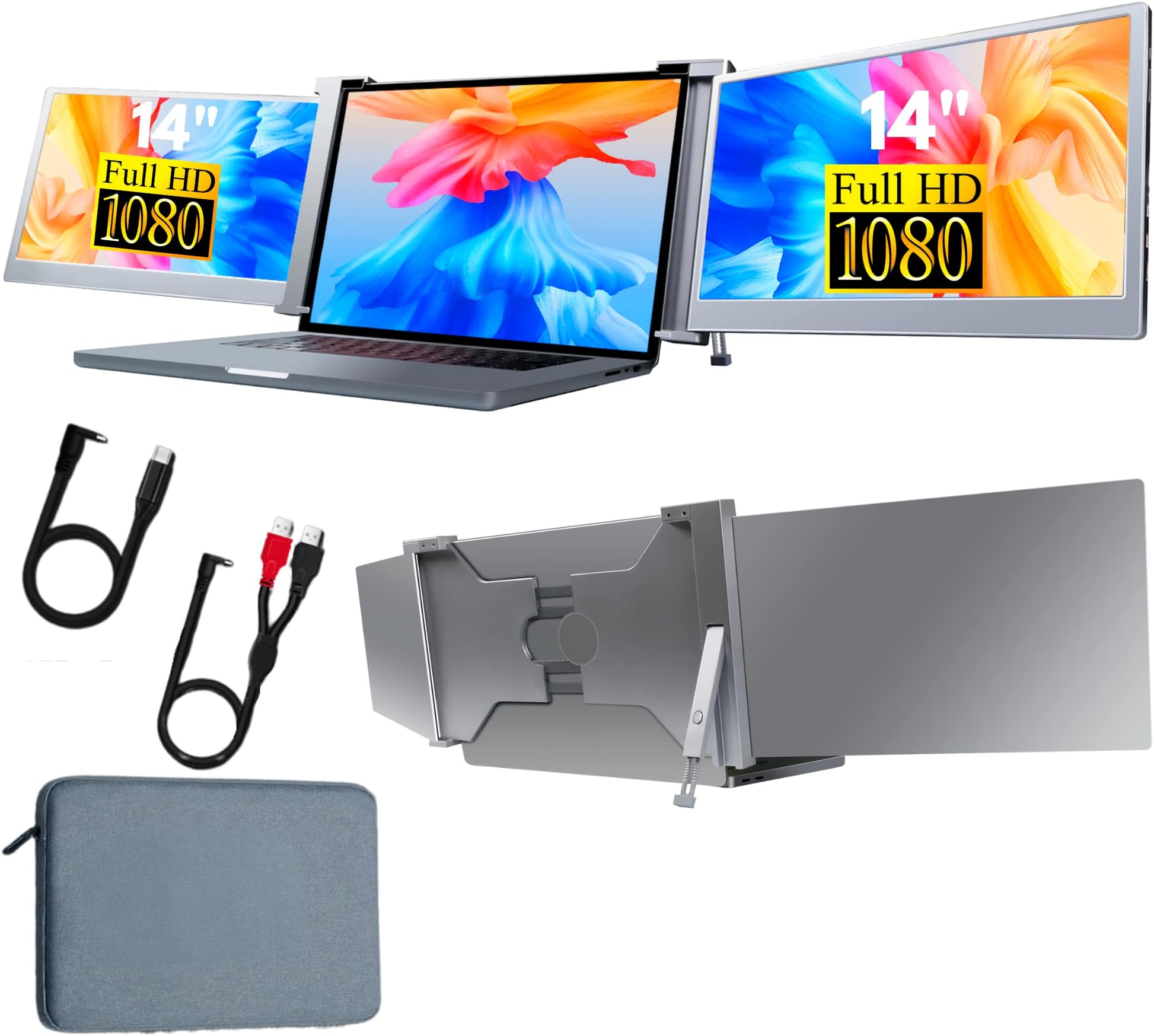 Extensor de pantalla de monitor extendido portátil dual para portátil ...