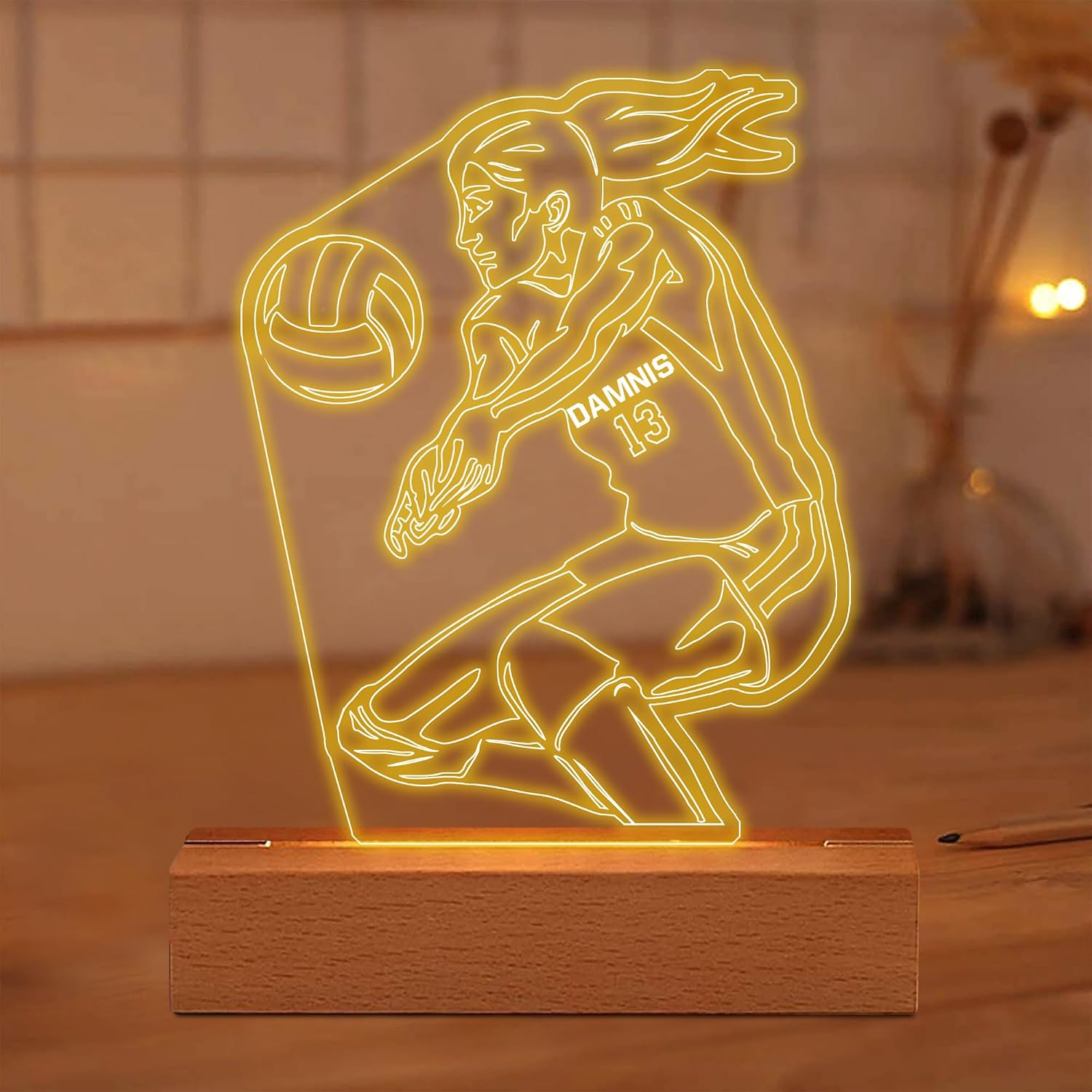 METERULE Personalized Volleyball Night Light,Custom Volleyball Player ...
