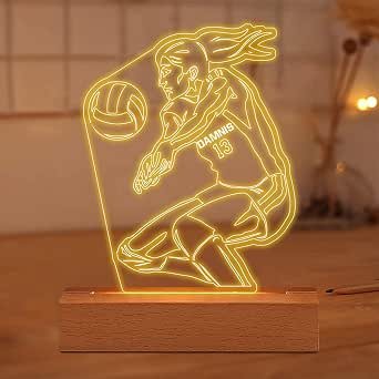 METERULE Personalized Volleyball Night Light,Custom Volleyball Player ...