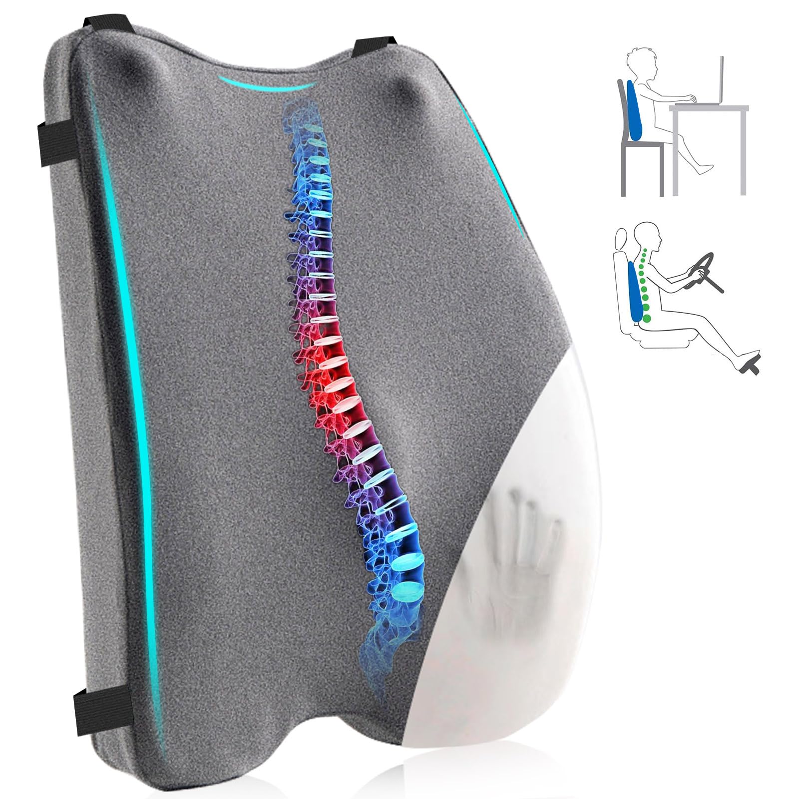Amazon.com: Lumbar Support Pillow for Office Chair – Premium Memory ...