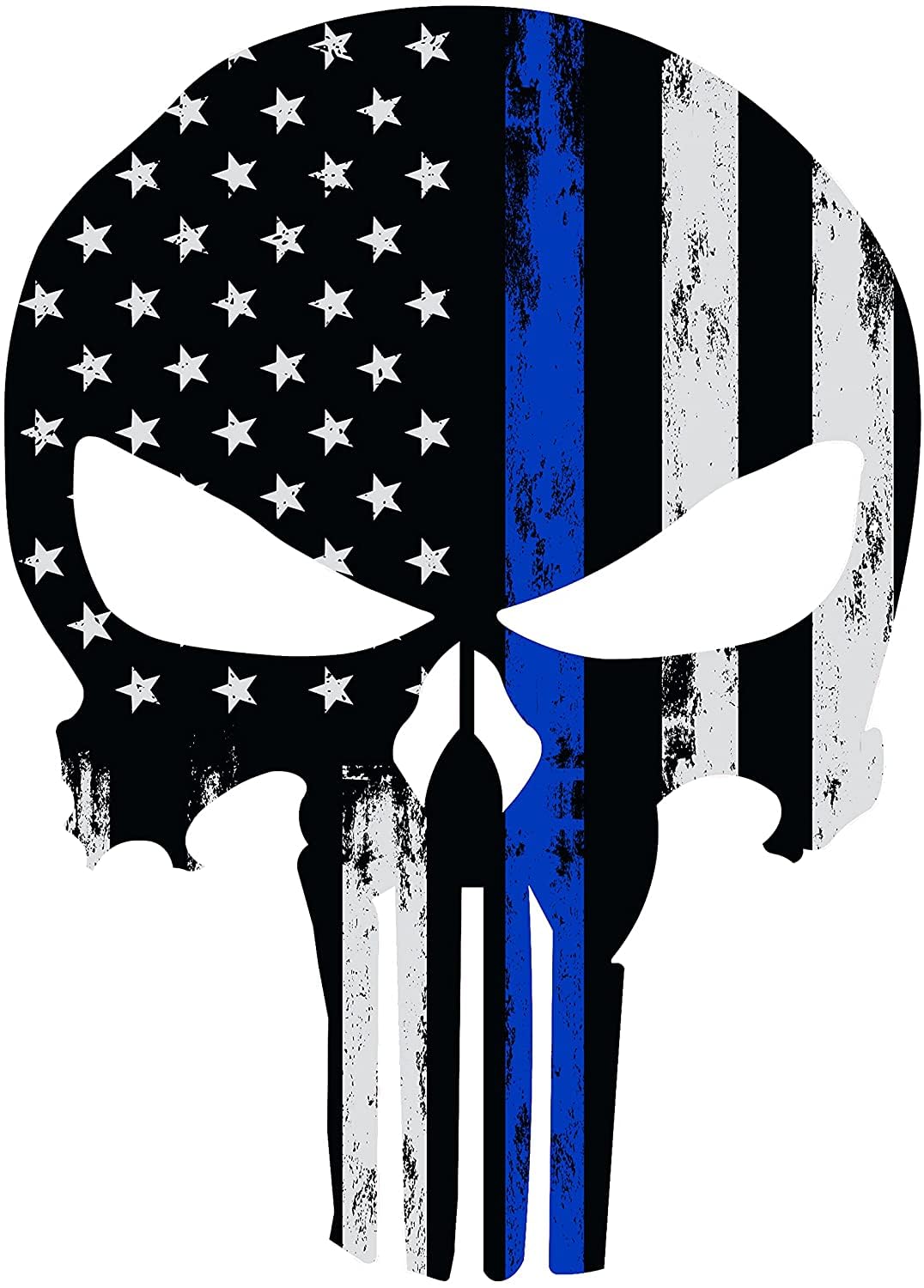 Amazon.com - Punisher Skull American Flag Sticker Patriotic Car Decals ...
