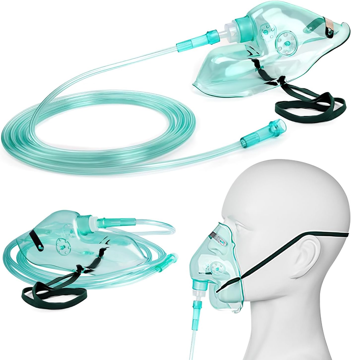 Amazon.com: 2 Pack Oxygen Mask for Face Adult with 7' Tube & Adjustable ...
