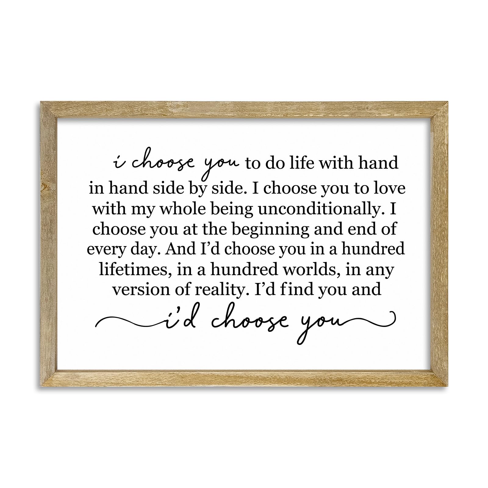 Amazon.com: I Choose You To Do Life Sign Wall Decor 16X11 Inch Bedroom ...
