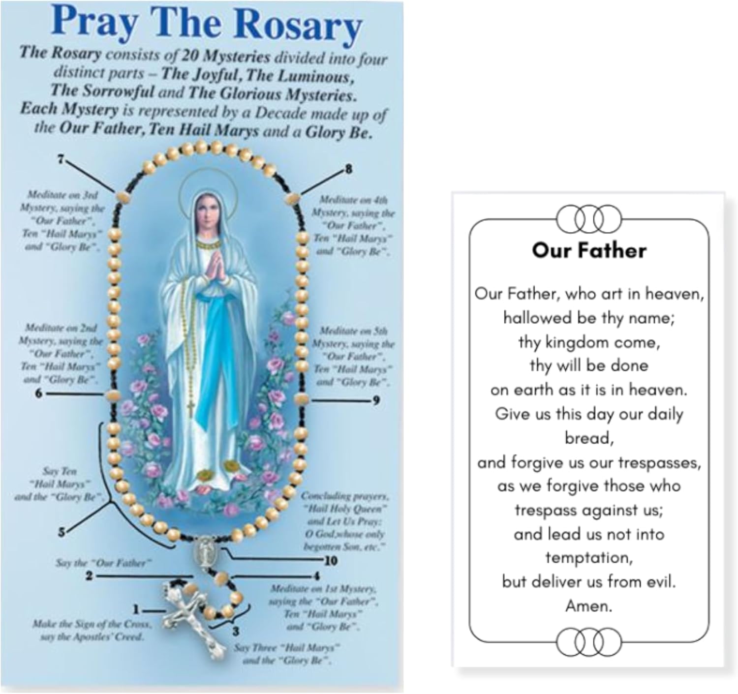 Amazon.com : Holy Lines Pray The Rosary' Pamphlet – 8-Page Card Stock ...