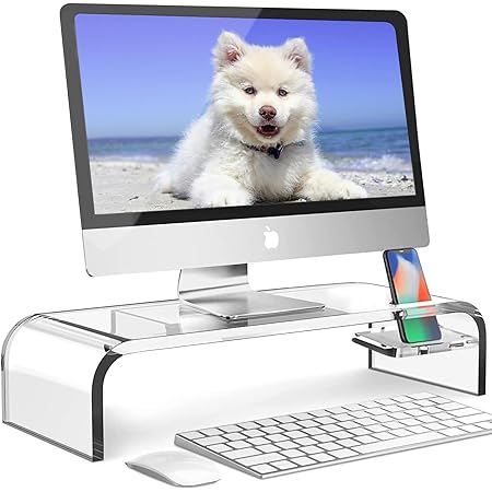 Amazon.com: Computer Monitor Stand with Phone Holder - Acrylic Laptop ...