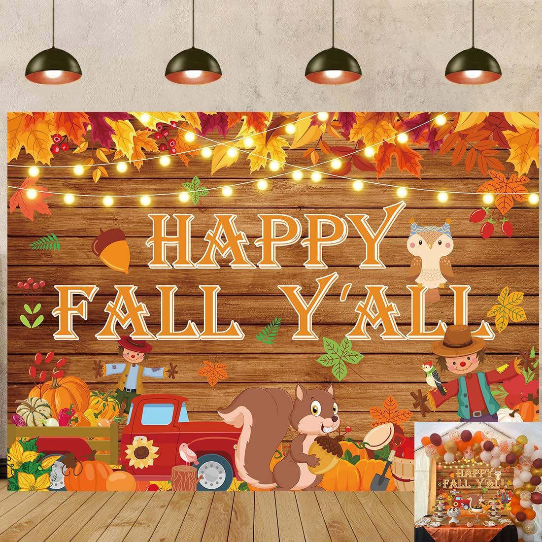 Amazon.com : Happy Fall Backdrop Extra Large Thanksgiving Fall Party ...