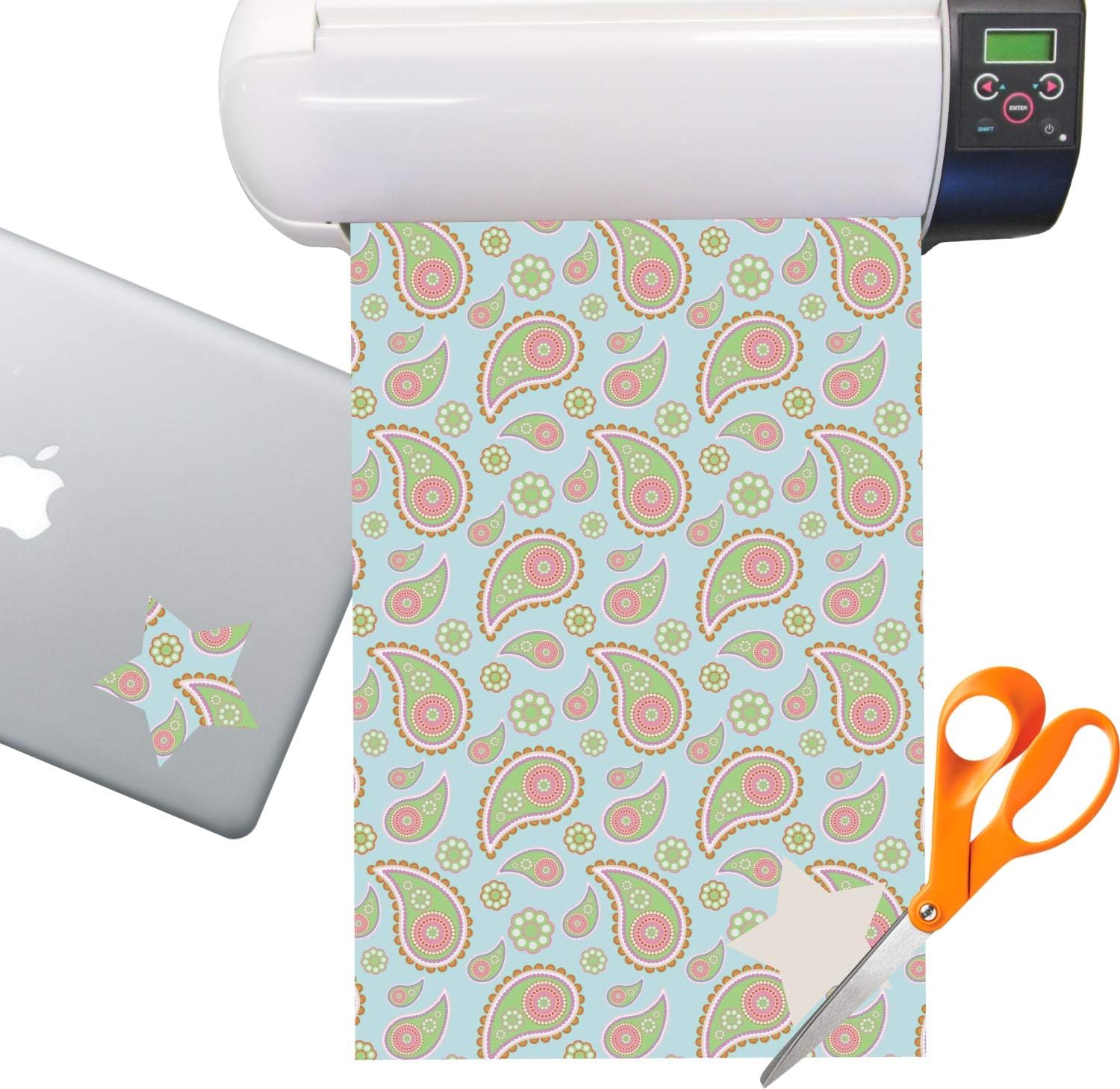 Amazon.com: Blue Paisley Sticker Vinyl Sheet (Permanent)