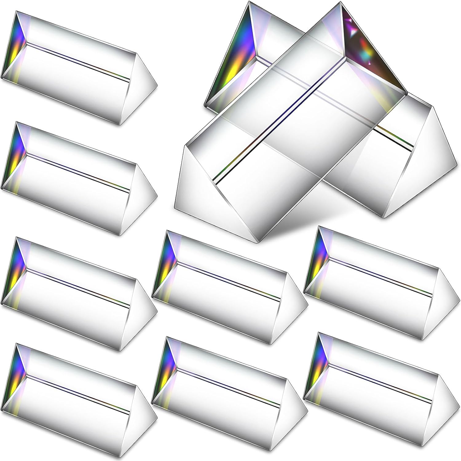 Amazon.com: Kanayu 12 Pack Clear Triangular Prism Optical Glass Triple ...