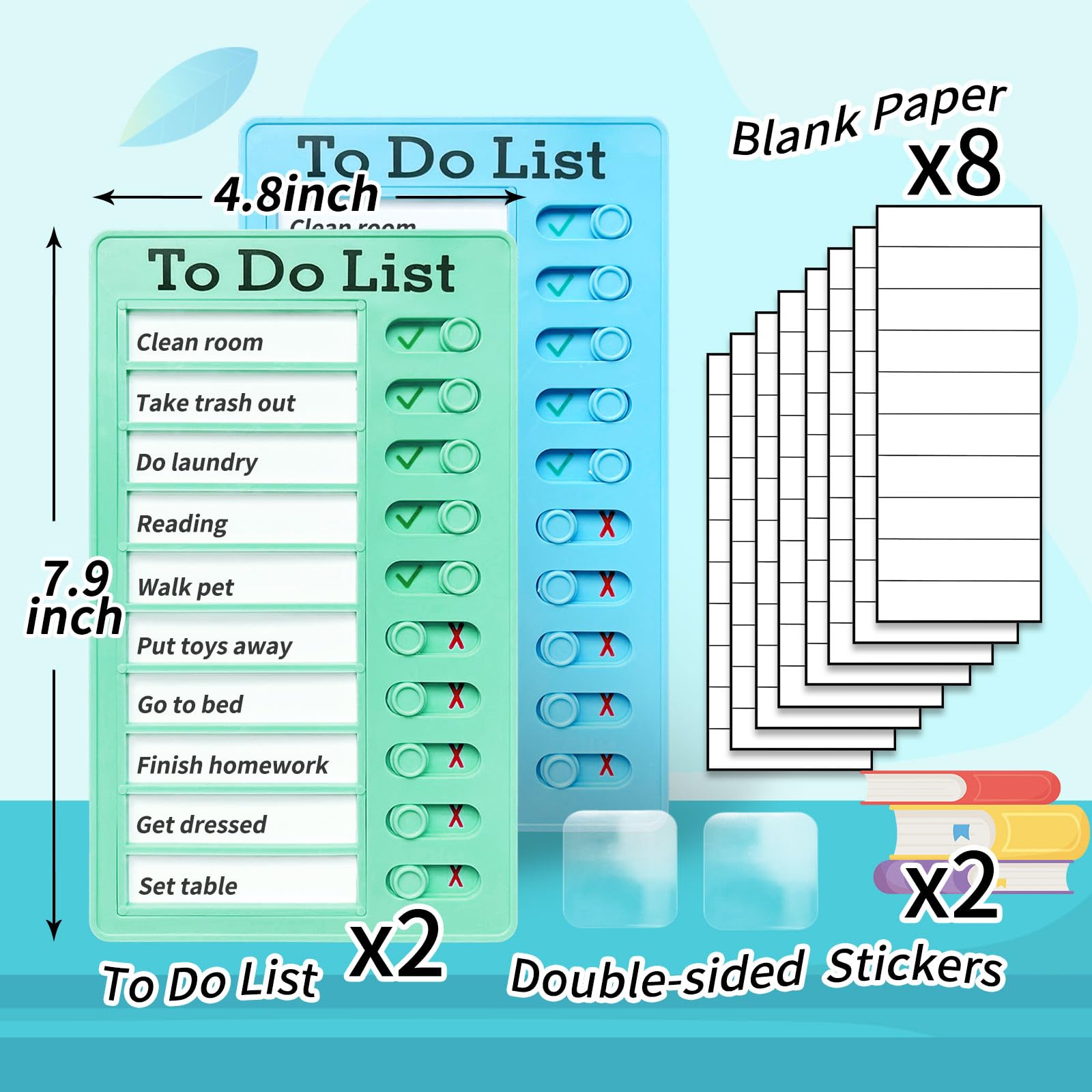 Snapklik.com : 2 Pieces Chores Chart For Kids-Visual Schedule, Plastic ...