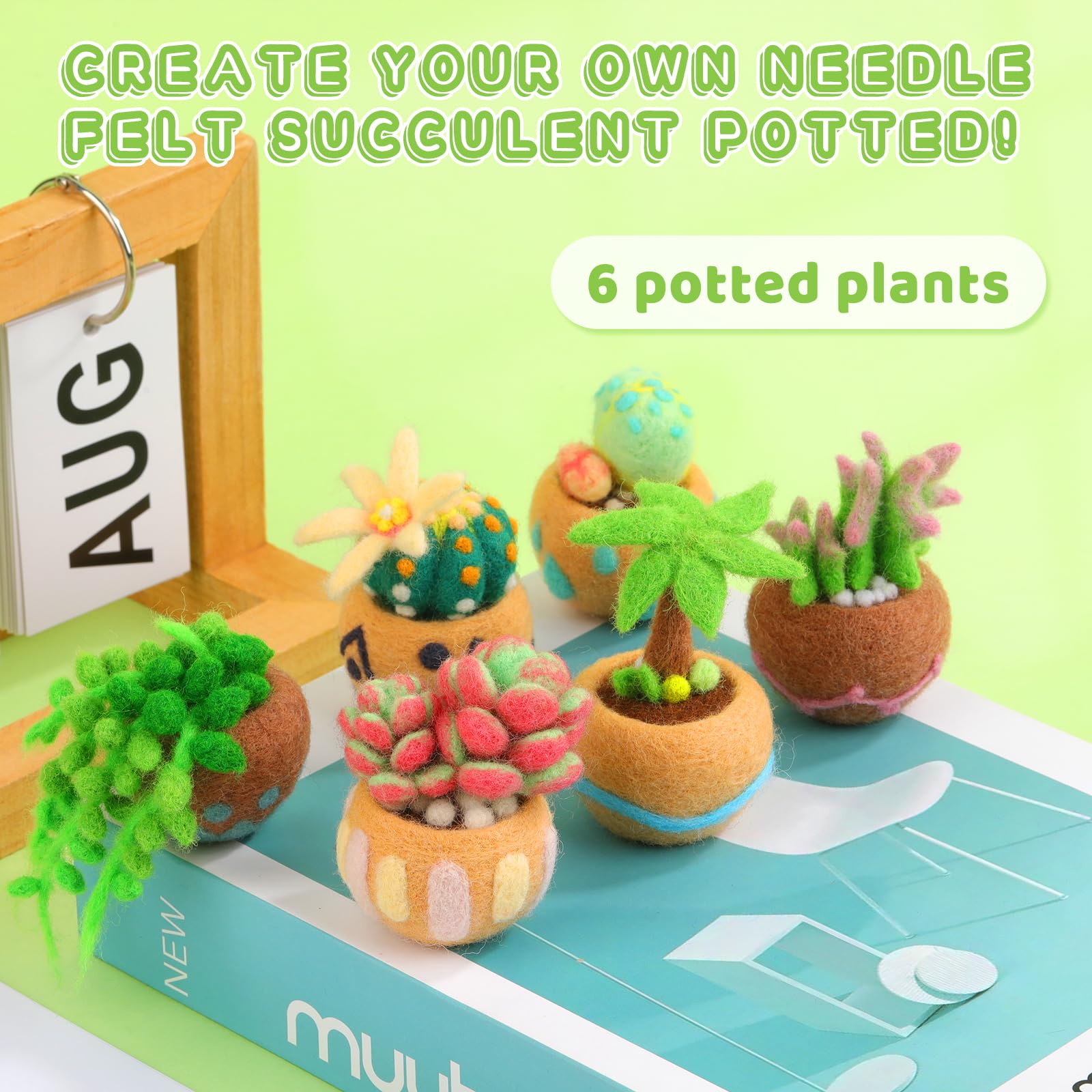 Snapklik.com : Needle Felting Kit, 6 PCS Succulent Felting Kit For ...