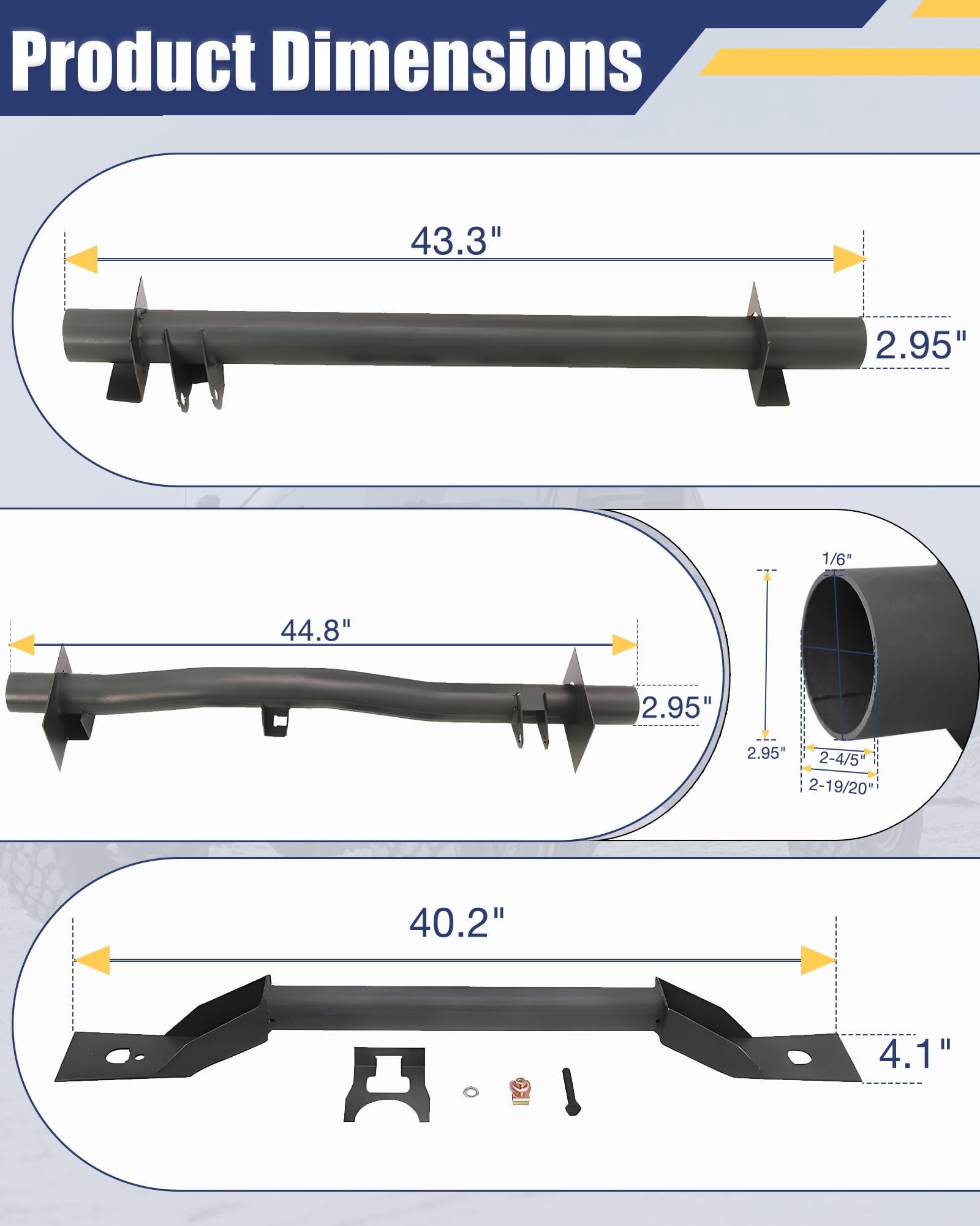 Snapklik.com : Mountainpeak Front And Rear Fuel Tank Support Crossmember